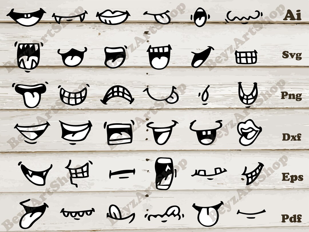 Mouth Clipart Svg Mouth Svg Cartoon Mouth Svg Smile Mouth - Etsy Singapore