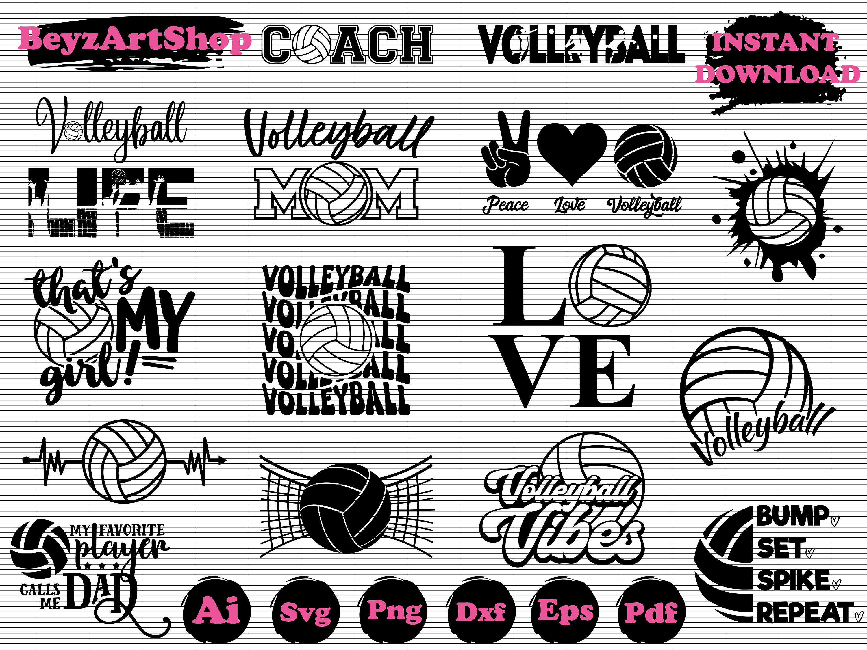 Volleyball Wording Png - Etsy
