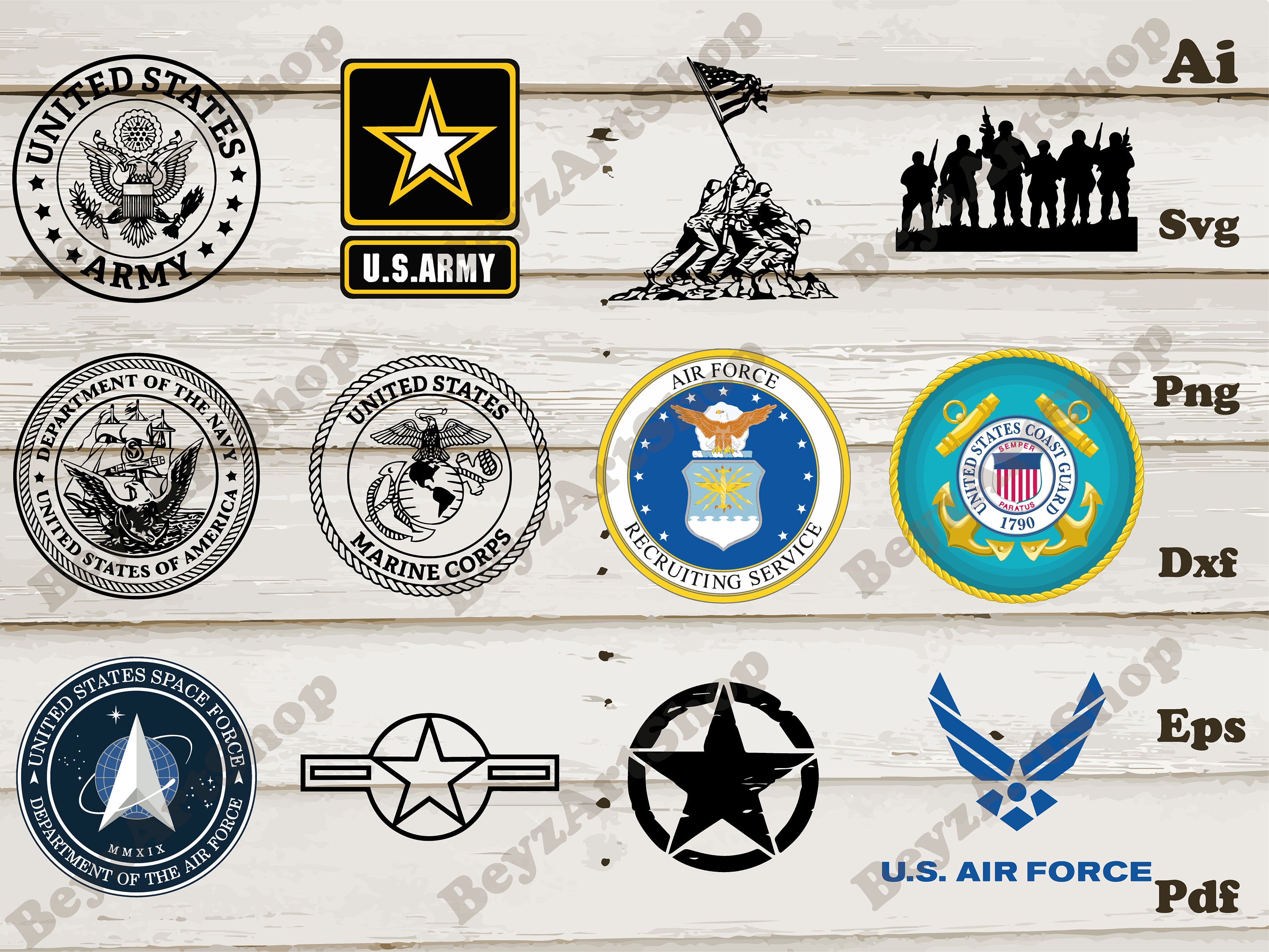 USA Seal Svg Bundle USA Force Svg Army Svg USA Star Svg - Etsy