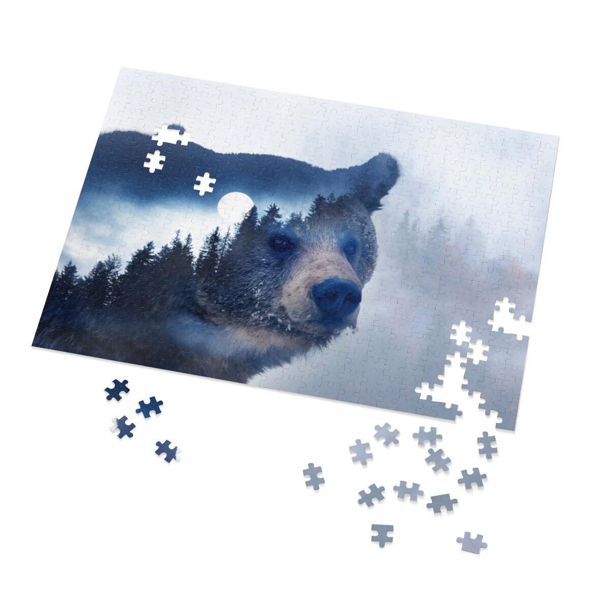 Bear Moon Puzzle | Bear Puzzle Gift | Nature Puzzle | Bear in the ...