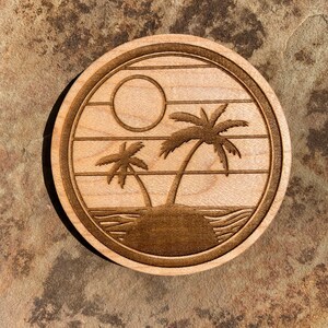 Beach Scenery Solid Wood Coasters - Etsy