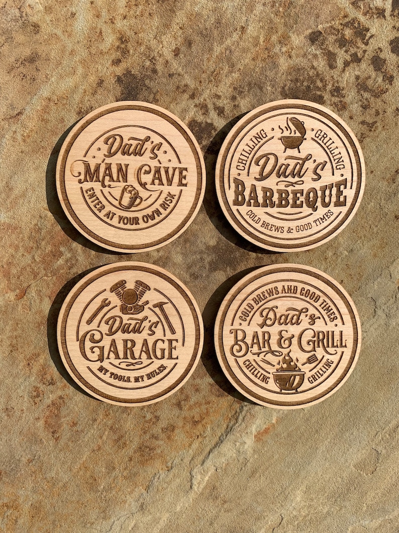 Dad Round Coasters - Etsy