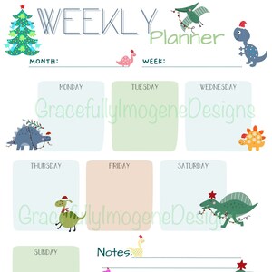Dinosaur Weekly Planner, Holiday Planner, December, Goodnotes, Instant ...