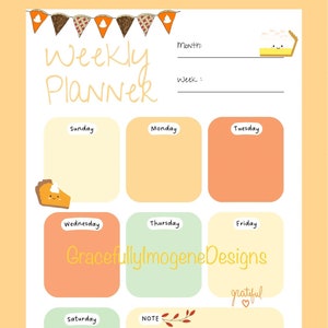 November Weekly Planner, Instant Download, Printable Planner, Digital ...