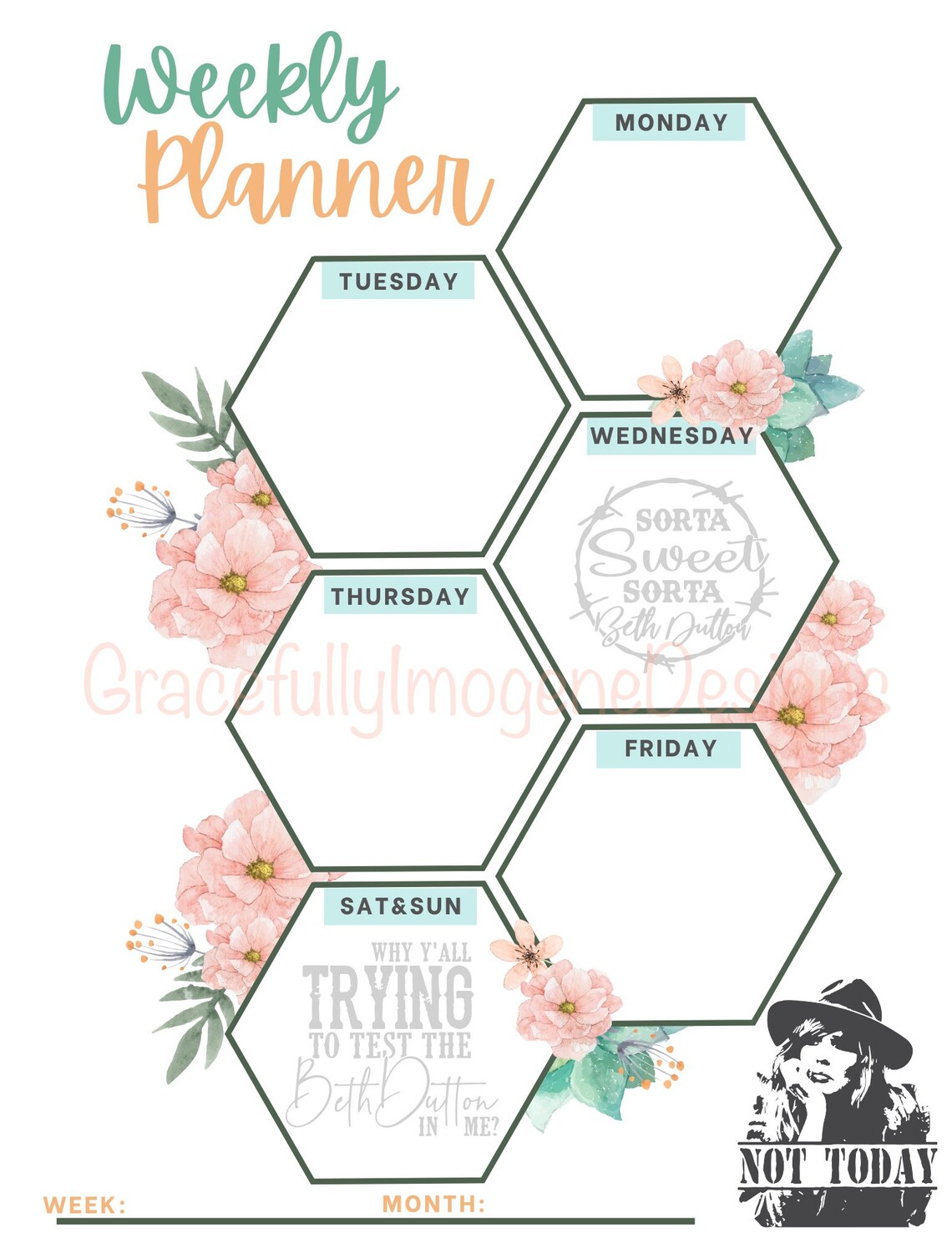 Weekly Planner Bundle Cowboy Theme Digital Planner - Etsy