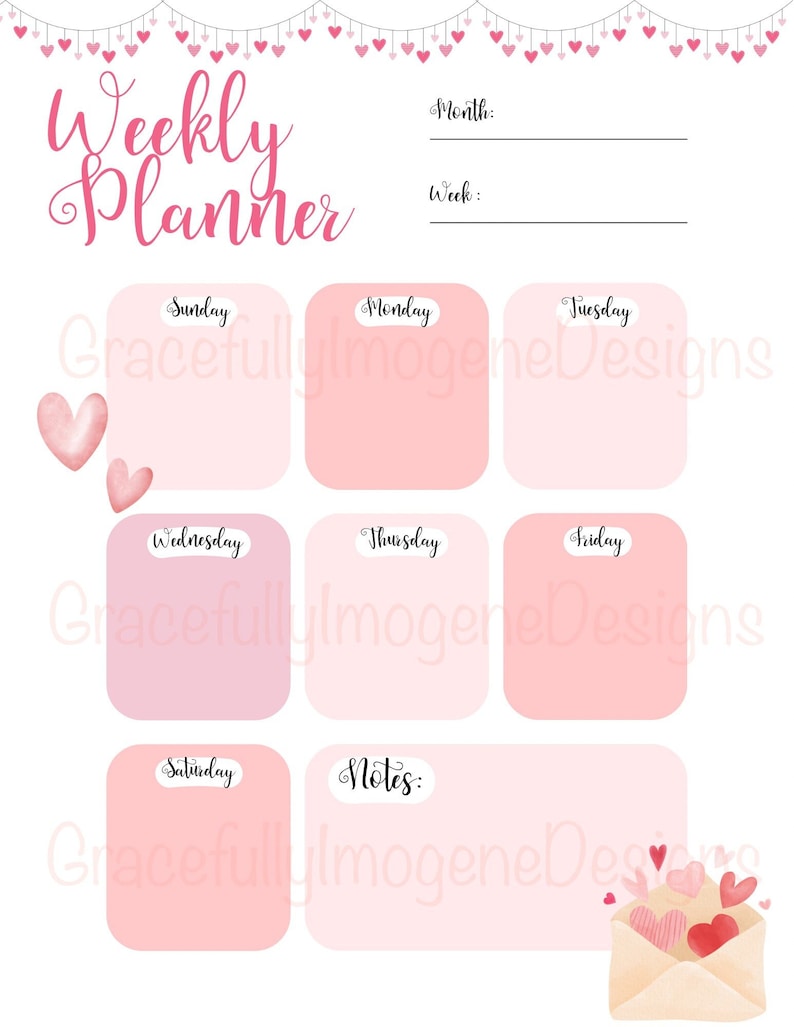February Weekly Planner, Goodnotes, Instant Download, Printable Planner ...
