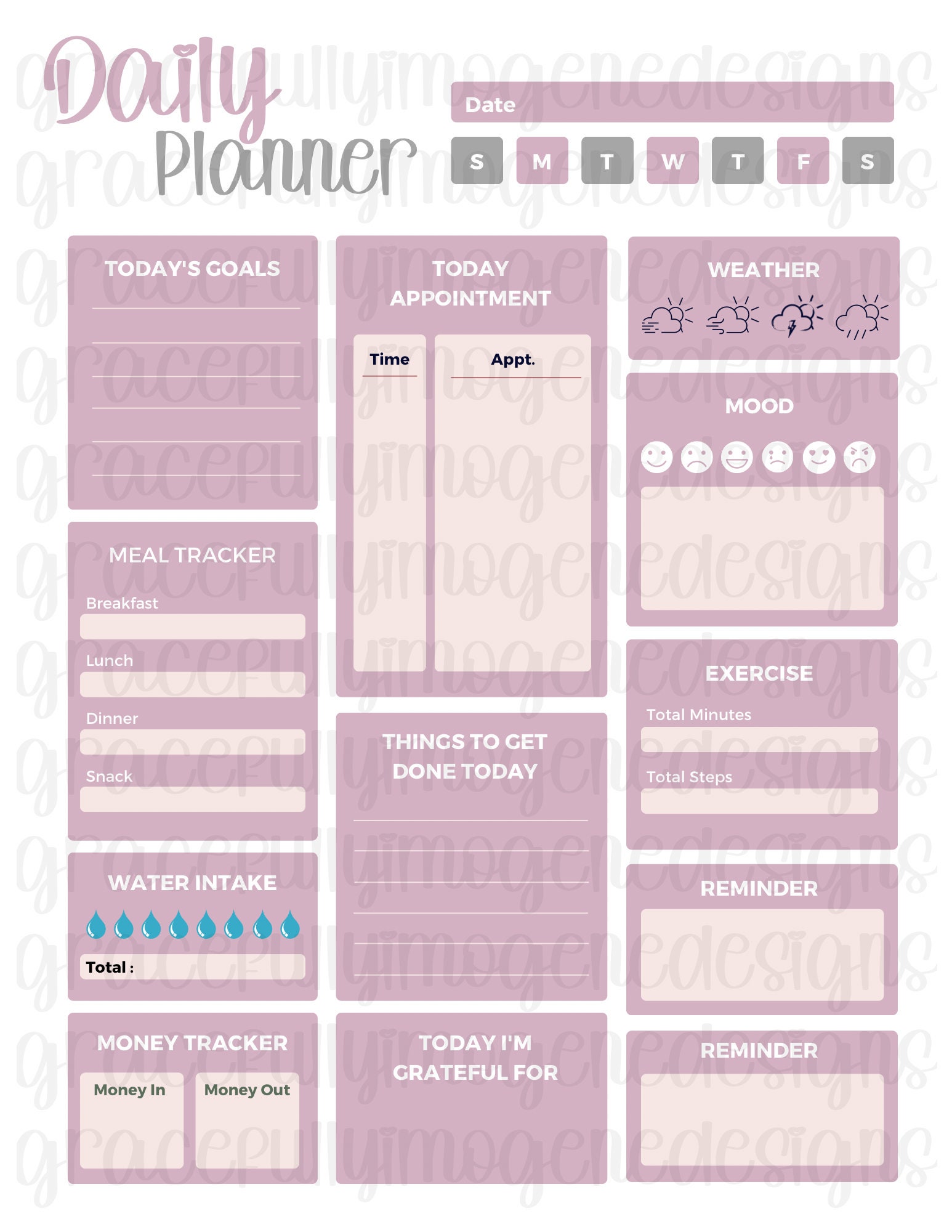 Daily Planner, Digital, Printable, Goodnotes, Daily Organizer, Png File ...