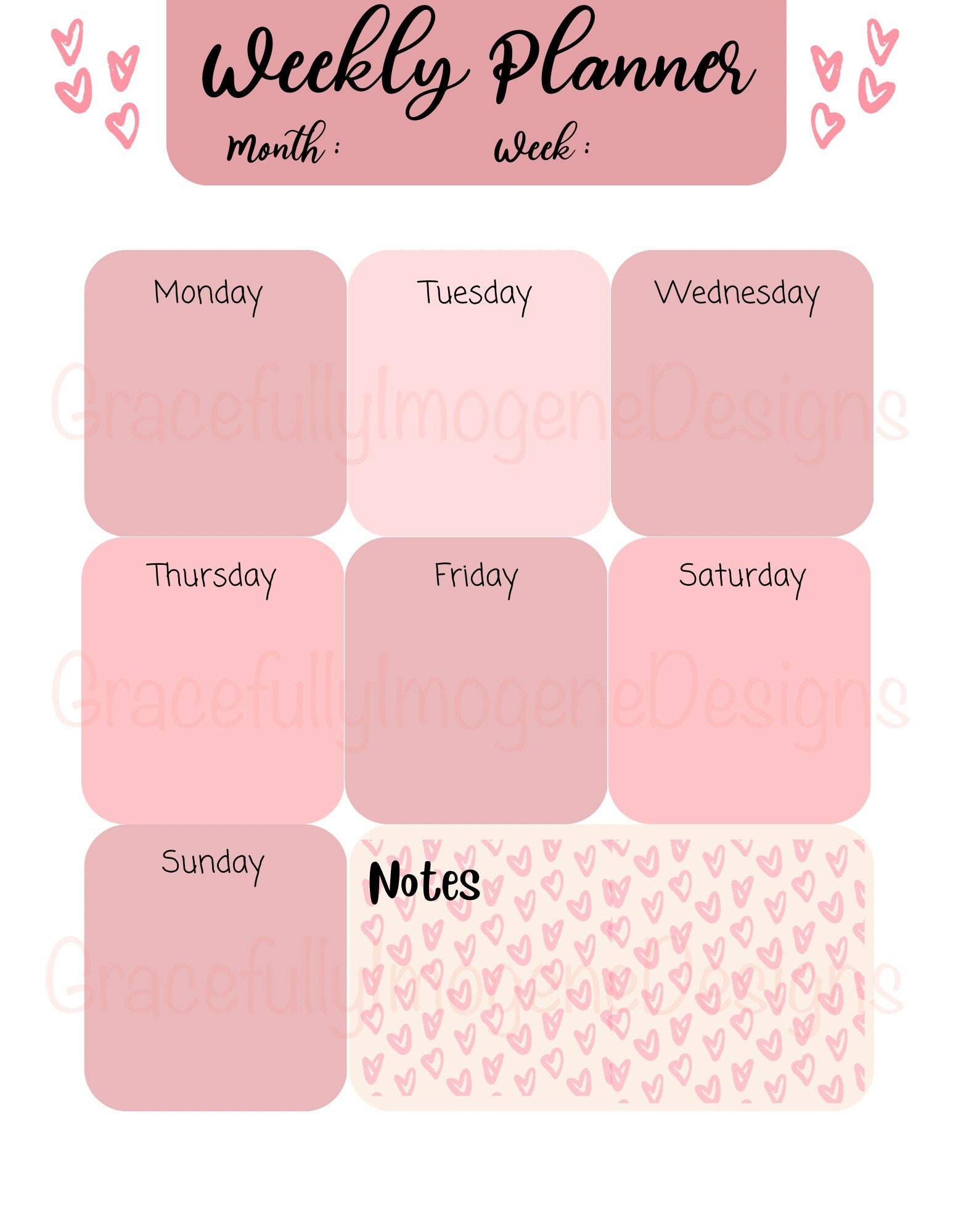 February Weekly Planner, Goodnotes, Valentines, Instant Download ...