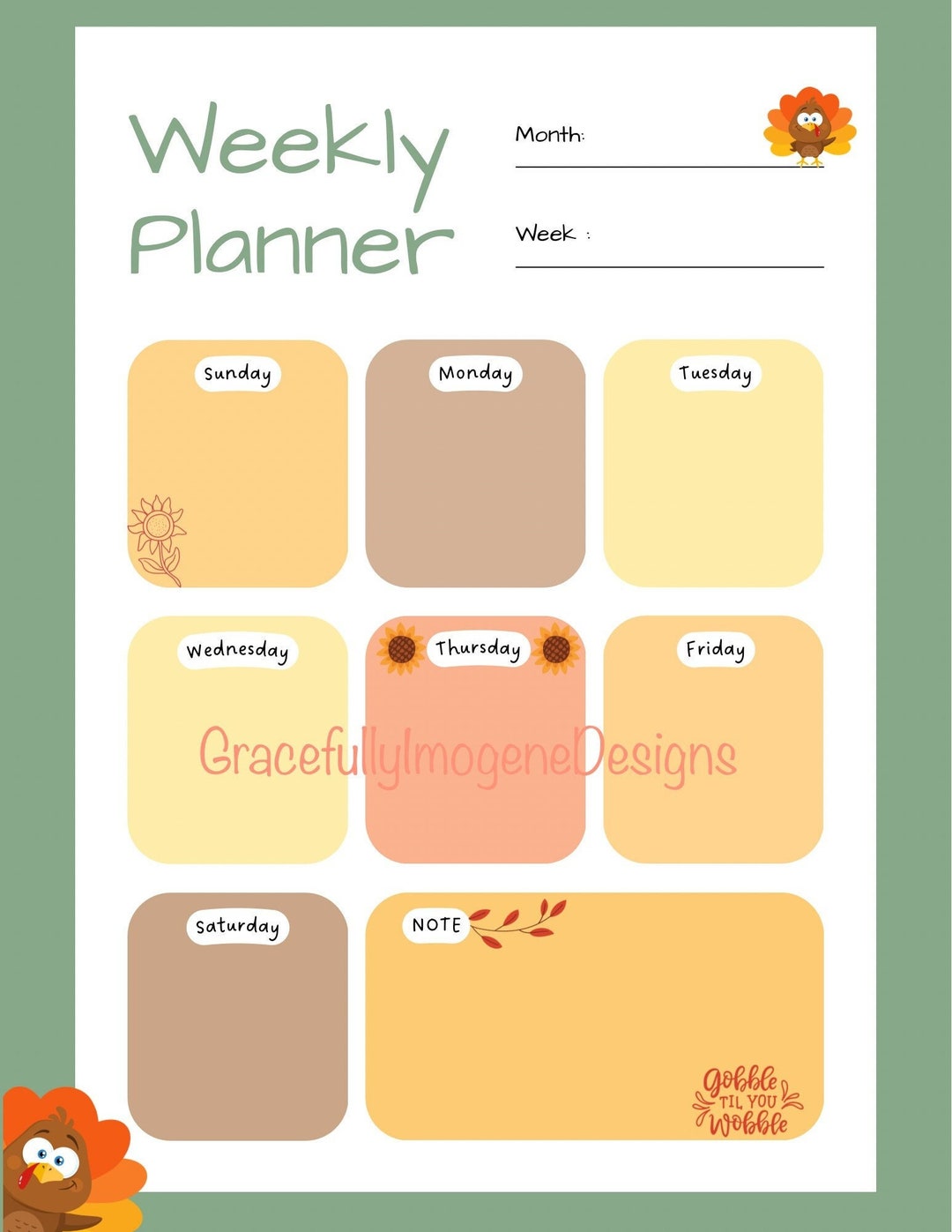November Planner, Digital Planner, Instant Download, Printable Planner ...