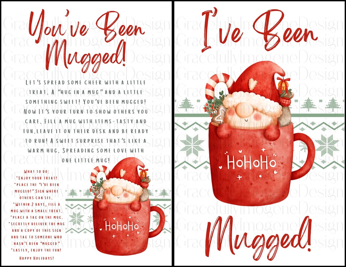 You’ve Been Mugged, Holiday, Christmas, Printable, Instant Download ...