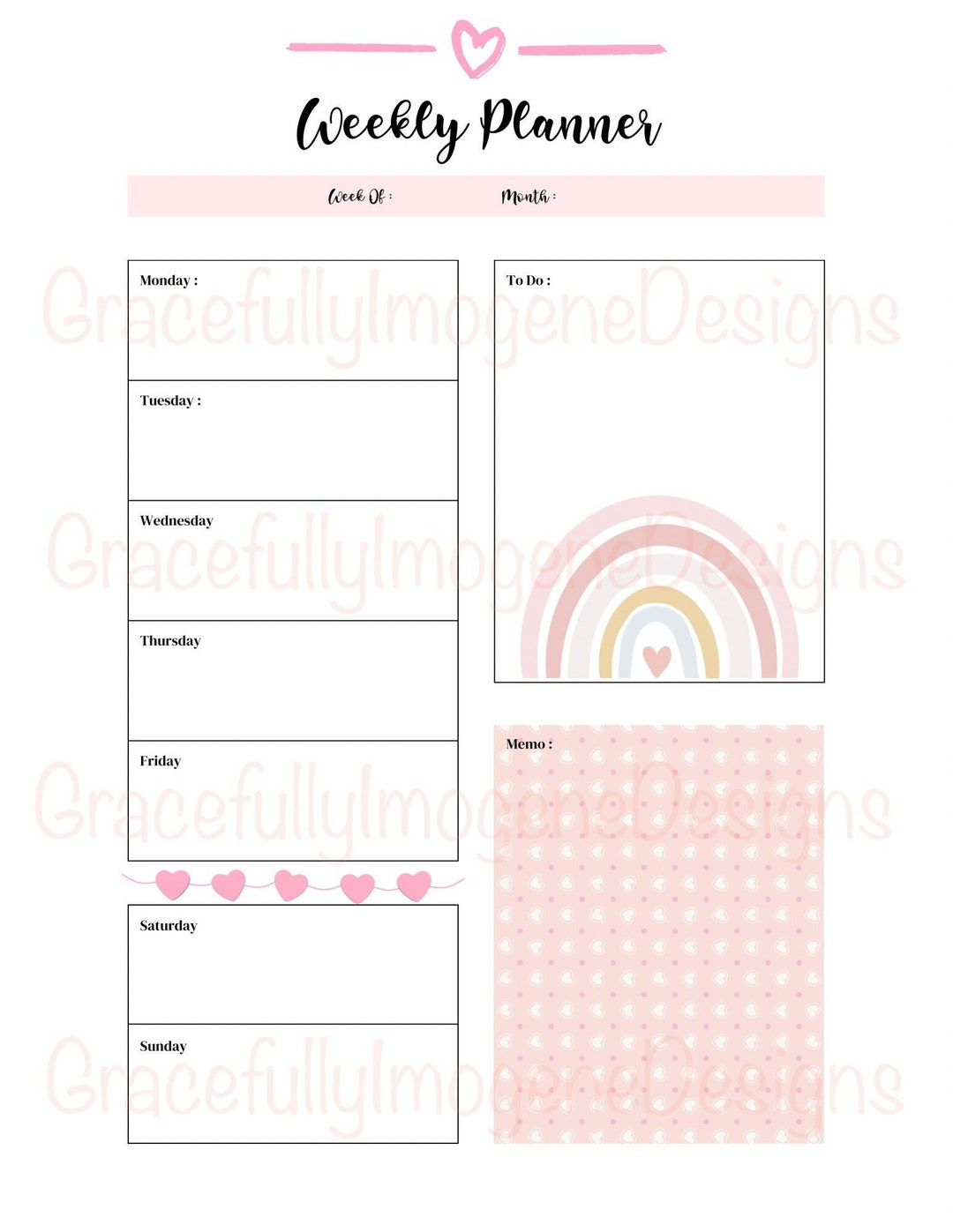 February Weekly Planner, Printable Planner, Digital Planner, Instant ...