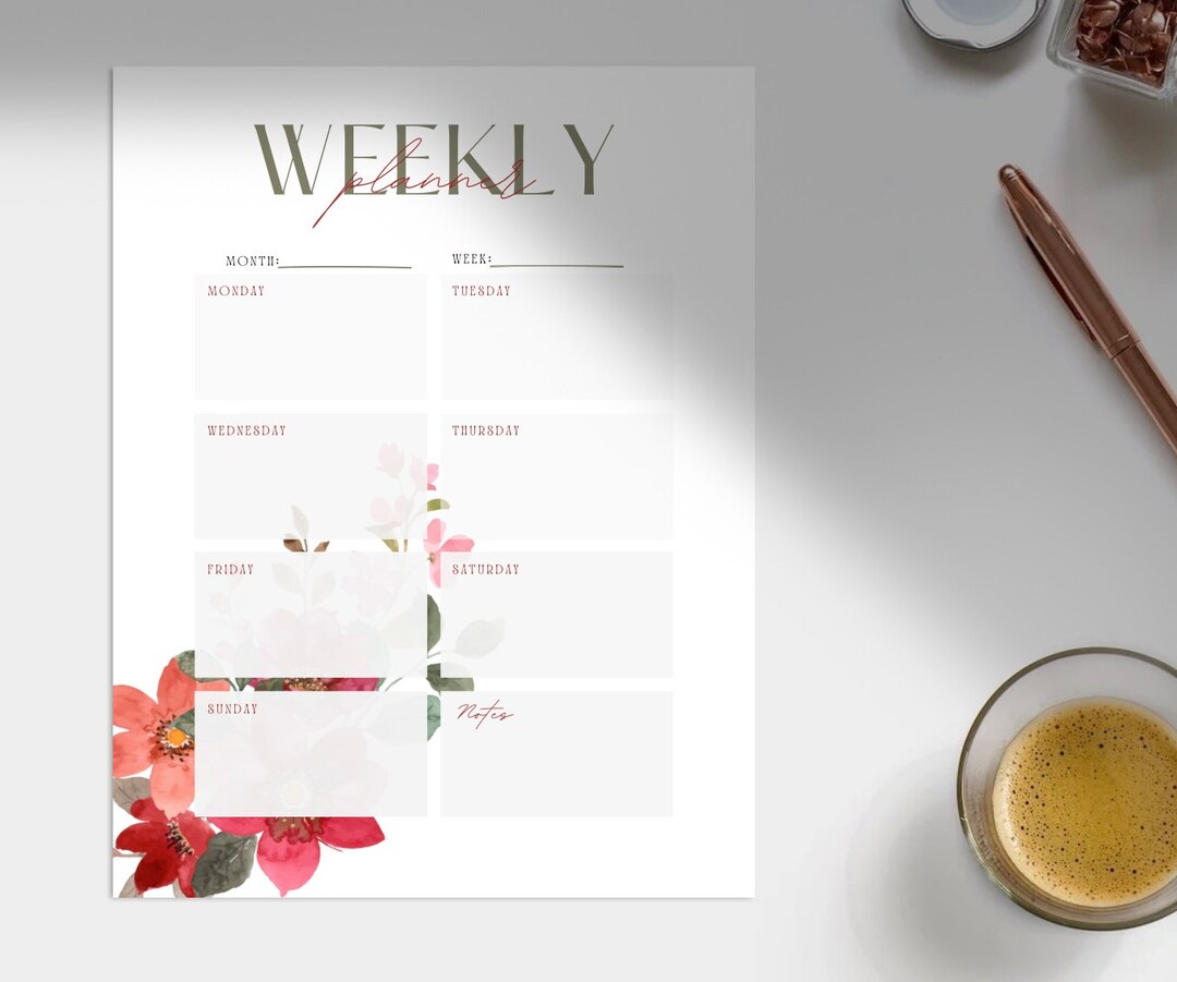 January Weekly Planner, Instant Download, Digital Planner, Printable ...