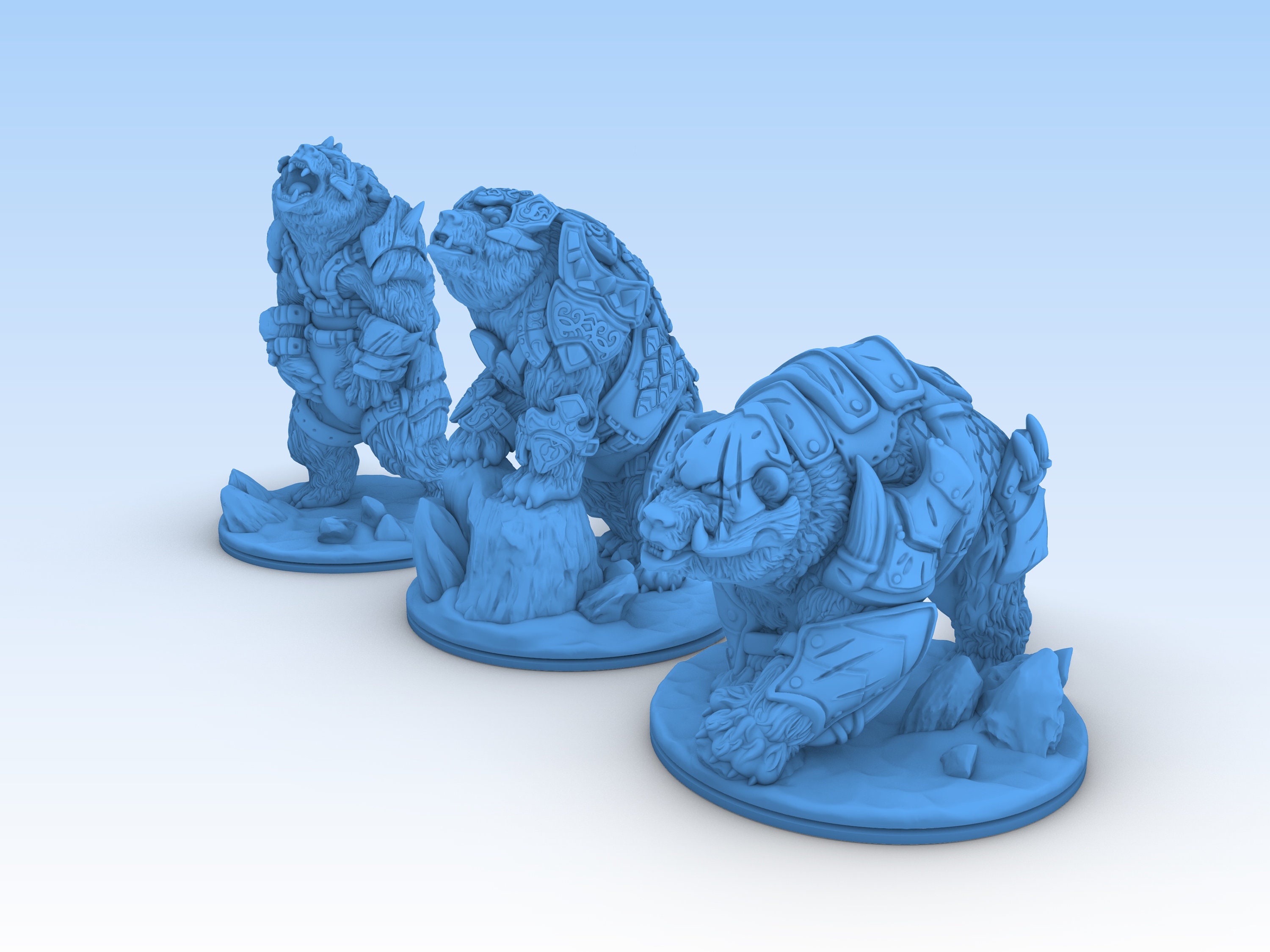 Armored Bear 28mm Resin Animal Miniatures Minis Pathfinder RPG Tabletop ...