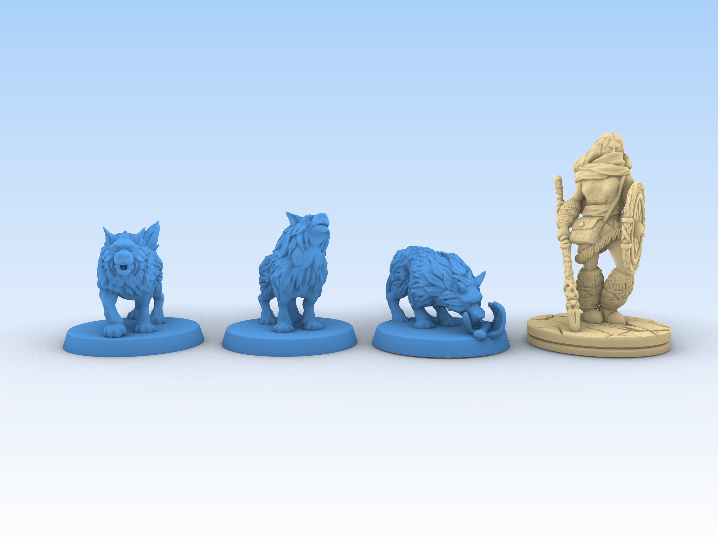 Wolf / Wolf Pack 28mm Resin Beast Miniatures Minis Pathfinder RPG ...