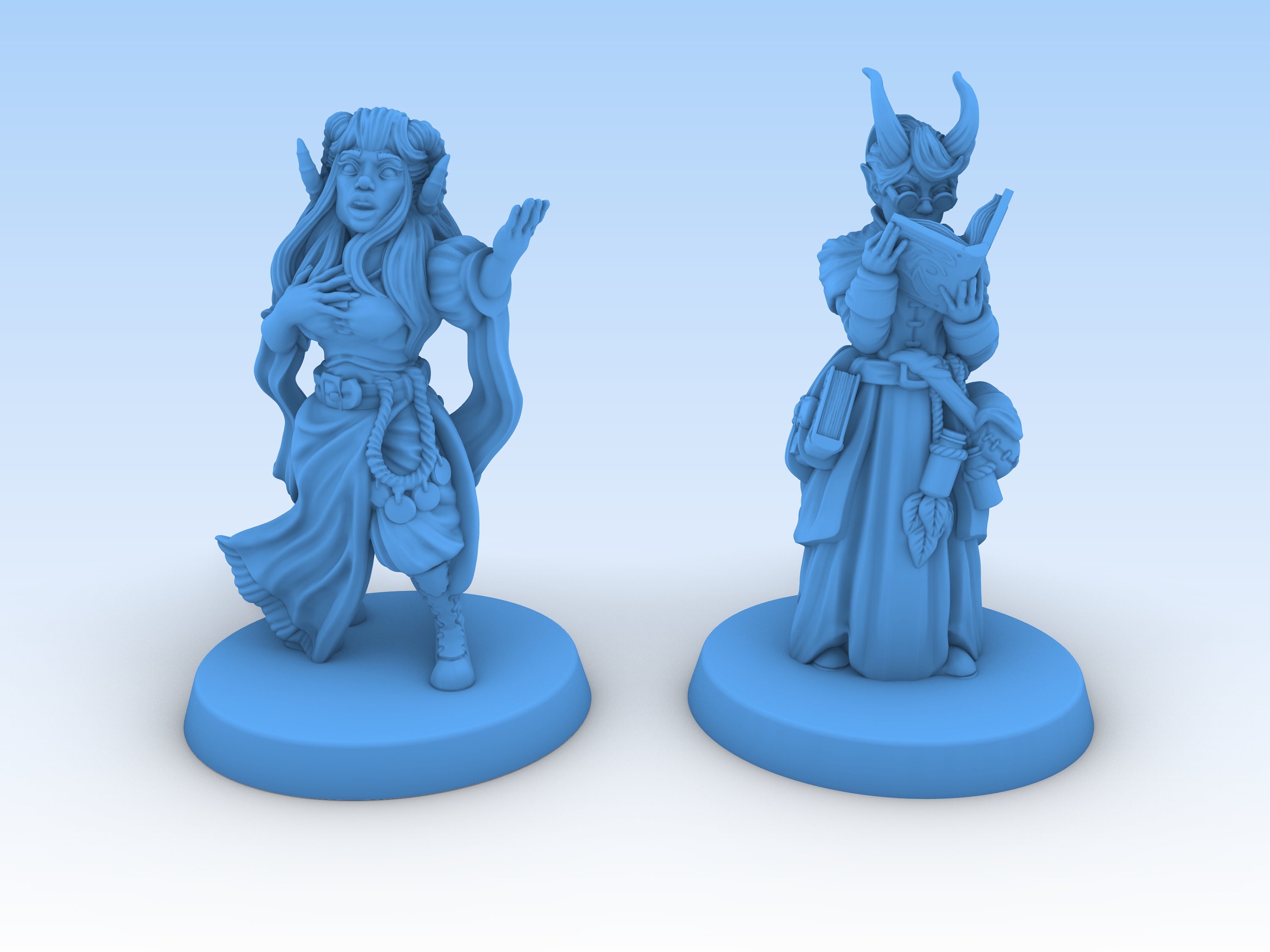 Demon Folk / Tiefling 28mm Resin Humanoid NPC Miniatures Minis ...