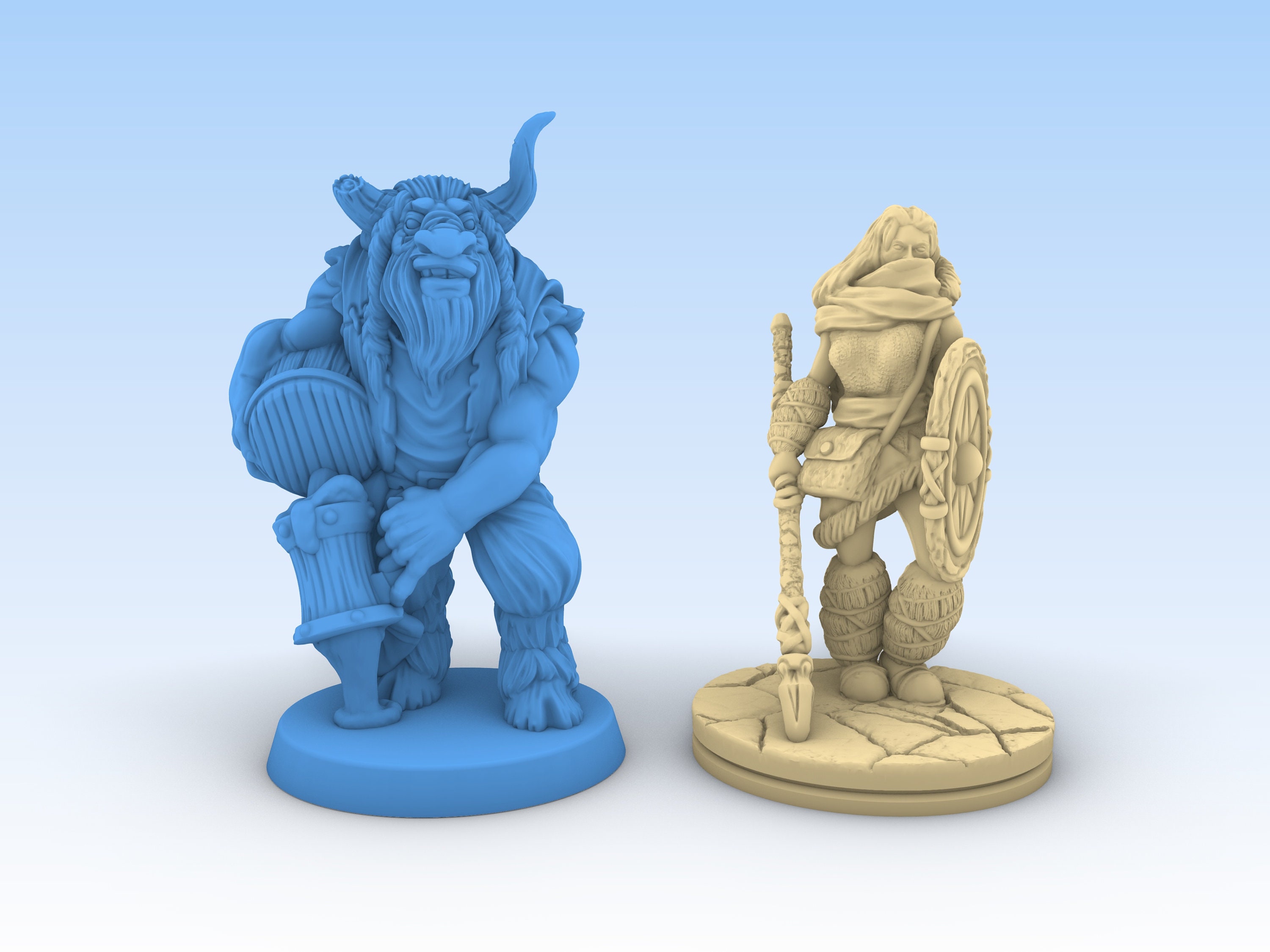 Minotaur Bartender 28mm Resin Humanoid NPC Miniatures Minis Pathfinder ...