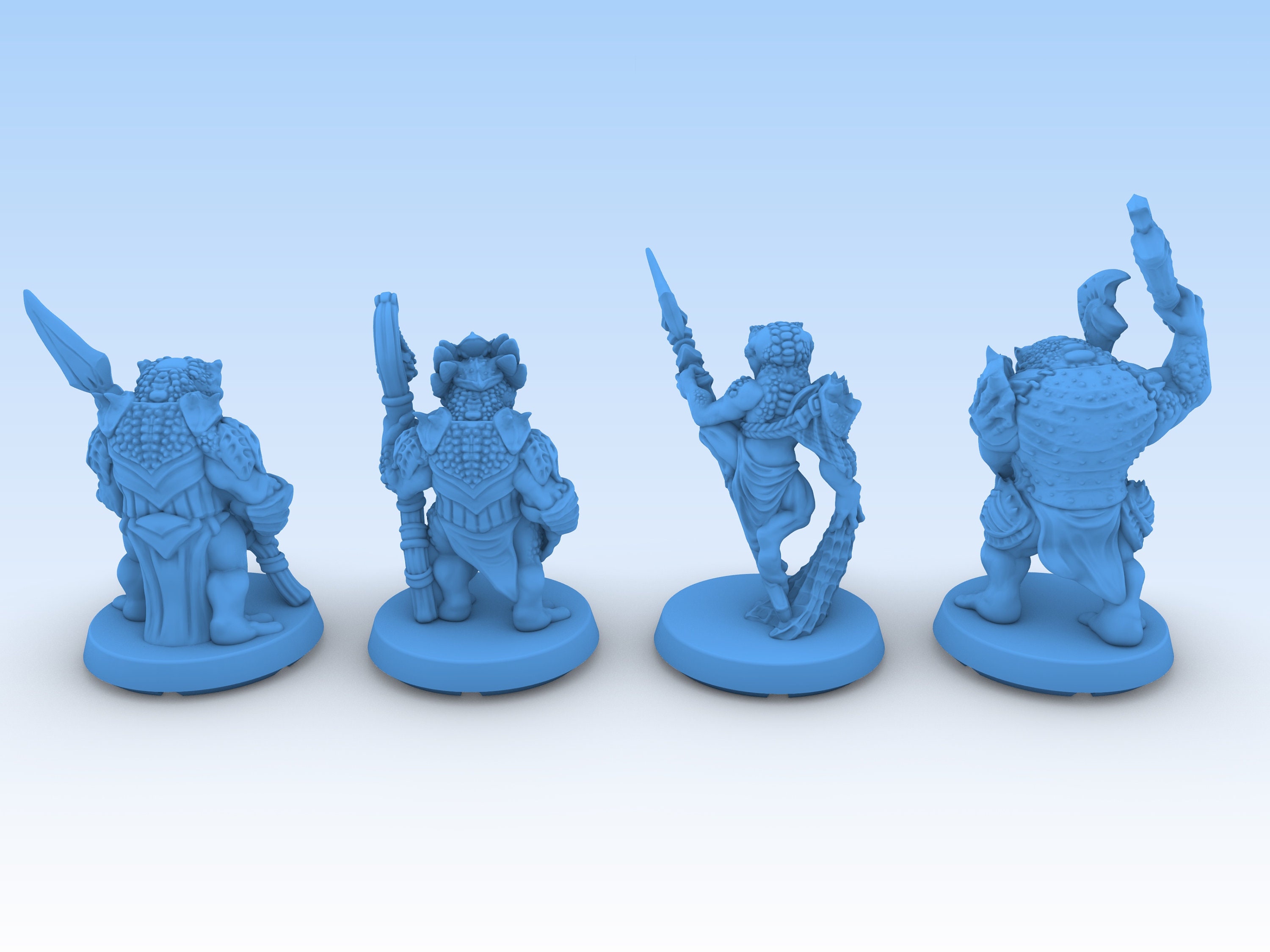 Frogfolk 28mm Resin Humanoid NPC Miniatures Minis Pathfinder RPG ...