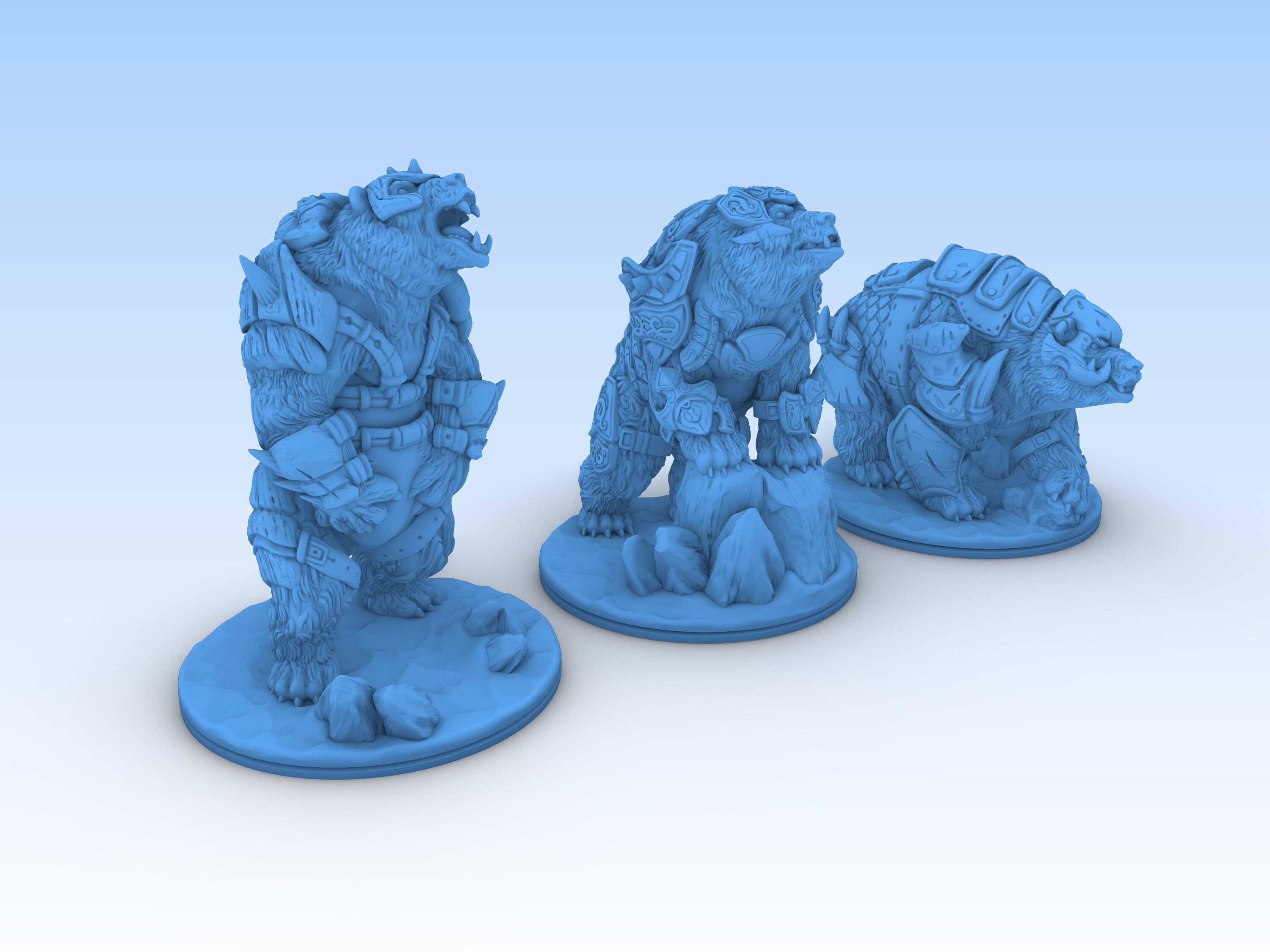 Armored Bear 28mm Resin Animal Miniatures Minis Pathfinder RPG Tabletop ...