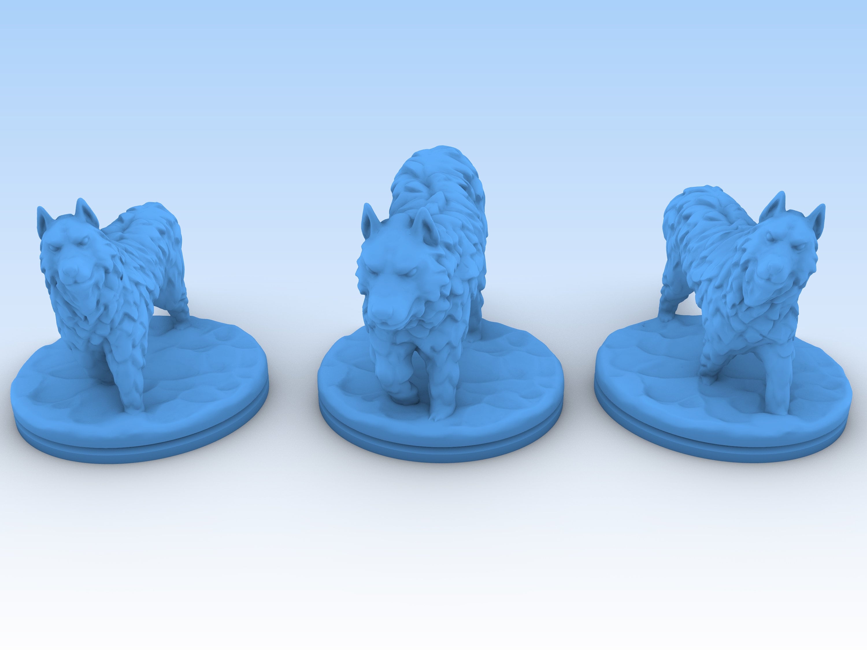 Dog or Sled Dog Team 28mm Resin Animal Miniatures Minis Pathfinder RPG ...