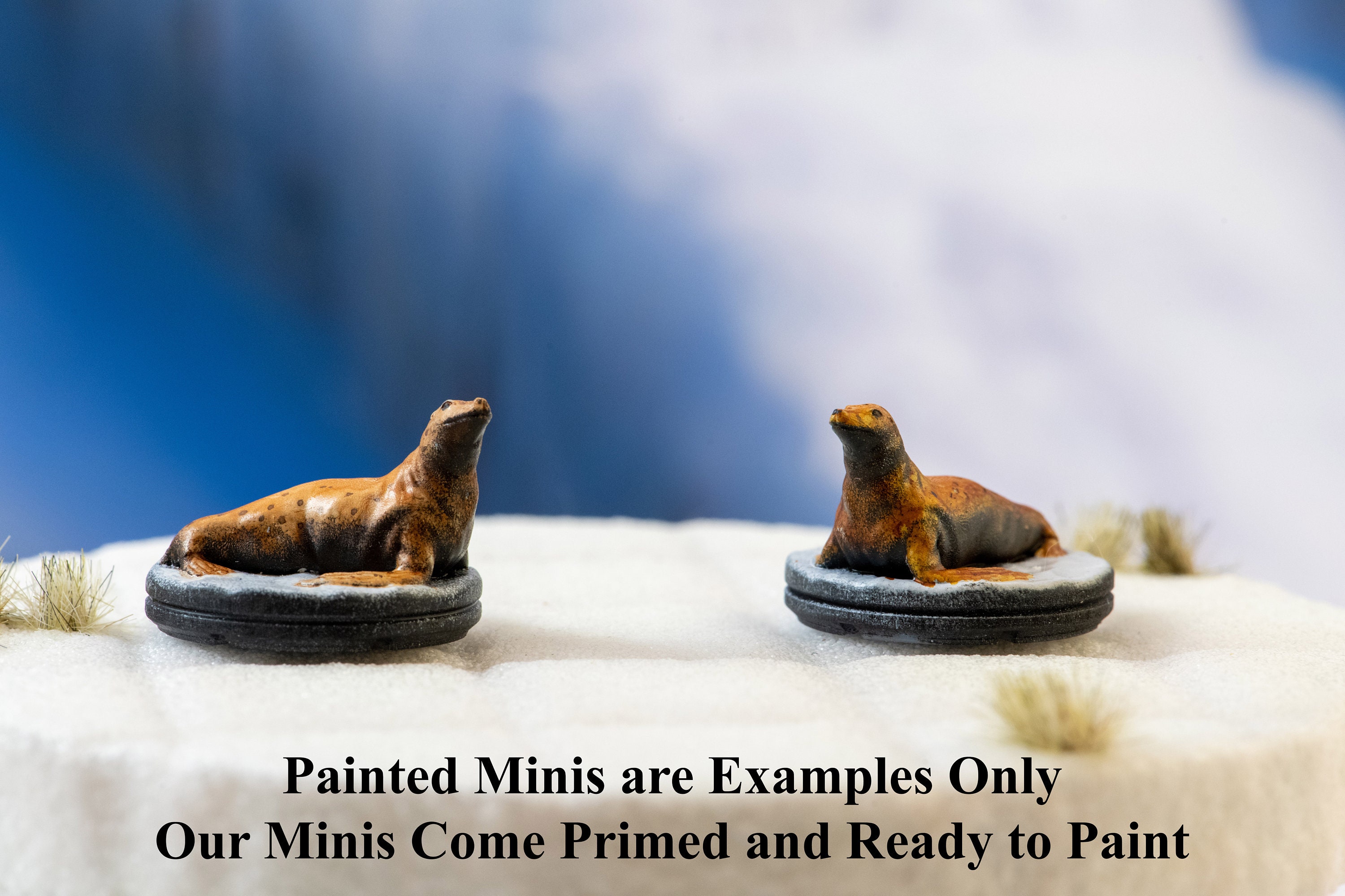 Seal Set 28mm Resin Animal Miniatures Minis Pathfinder RPG Tabletop Dnd ...