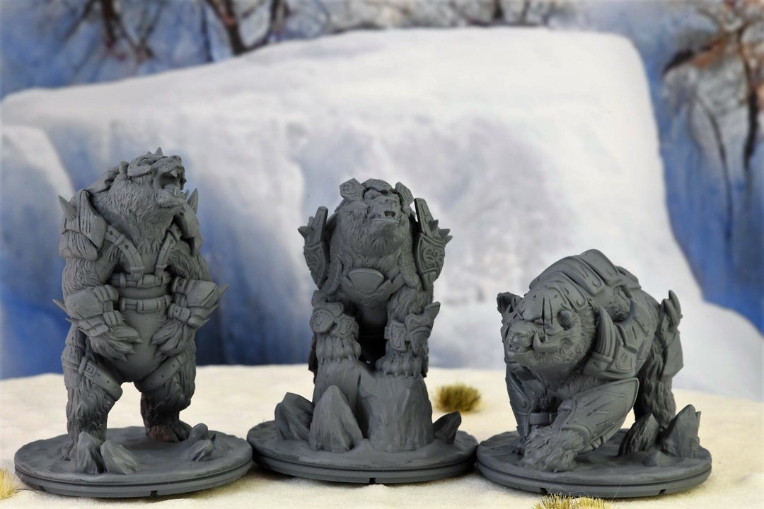 Armored Bear 28mm Resin Animal Miniatures Minis Pathfinder - Etsy