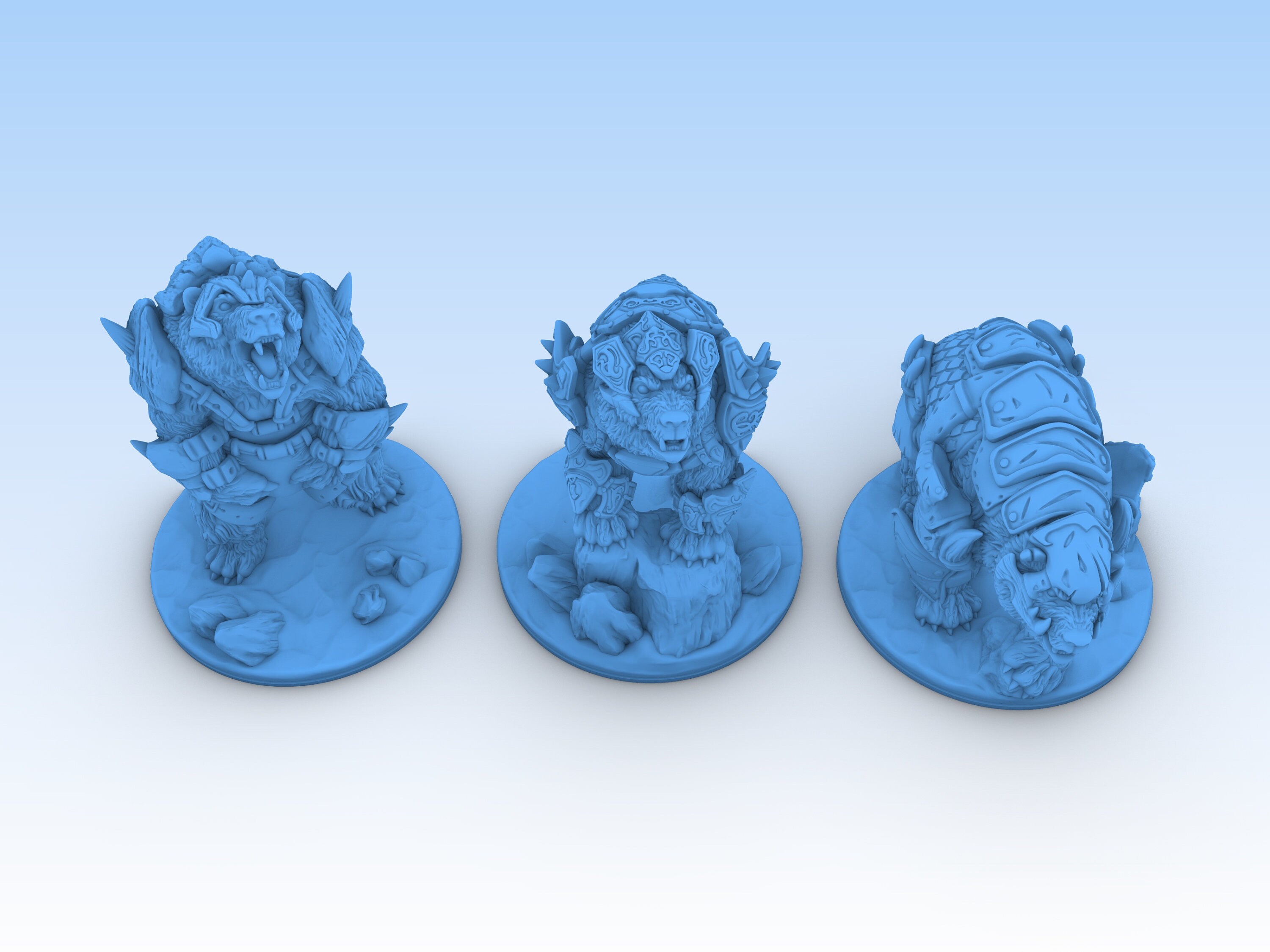 Armored Bear 28mm Resin Animal Miniatures Minis Pathfinder RPG Tabletop ...