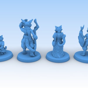 Catfolk / Tabaxi 28mm Resin Humanoid NPC Miniatures | Minis ...