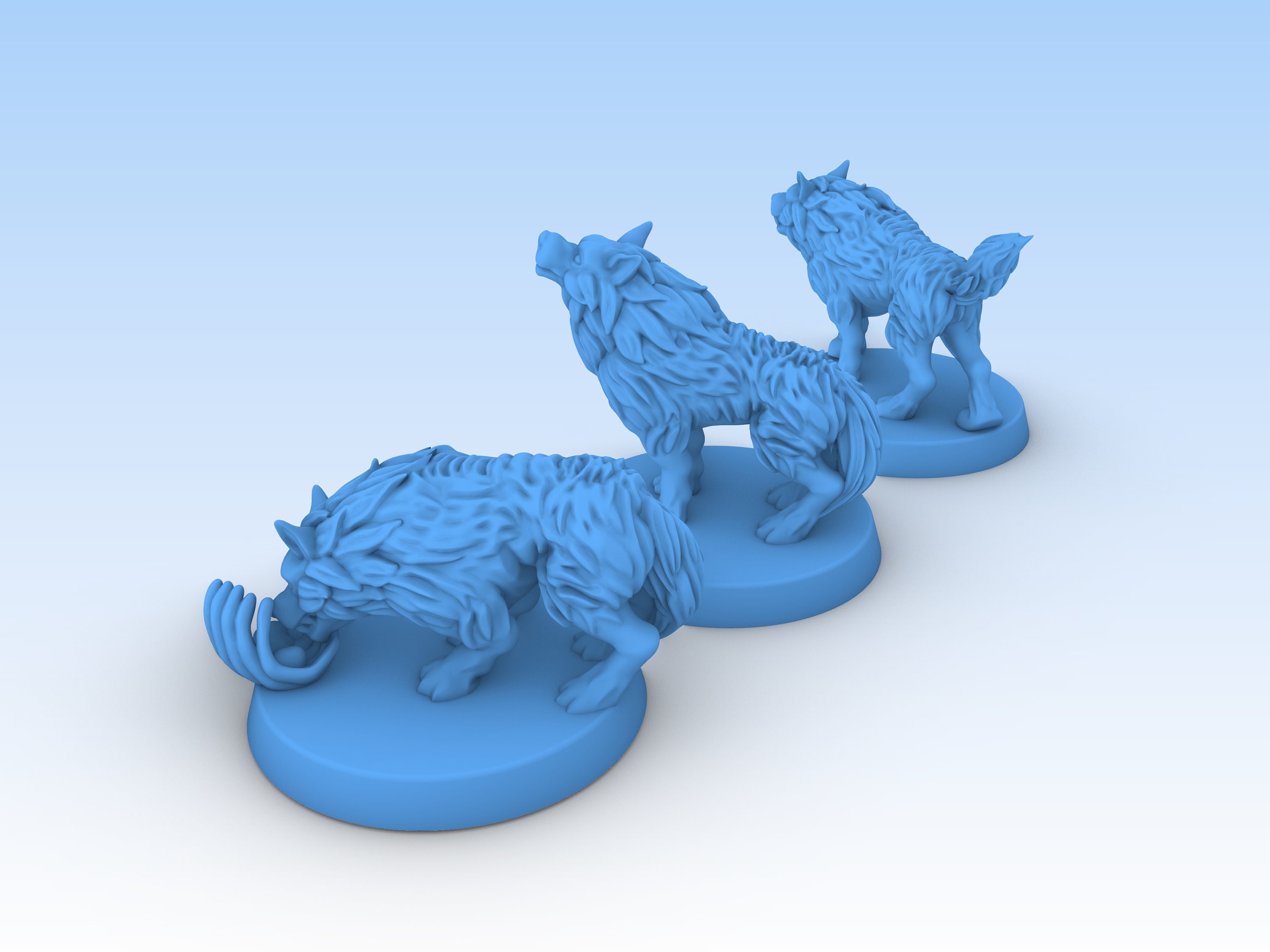 Wolf / Wolf Pack 28mm Resin Beast Miniatures Minis Pathfinder RPG ...
