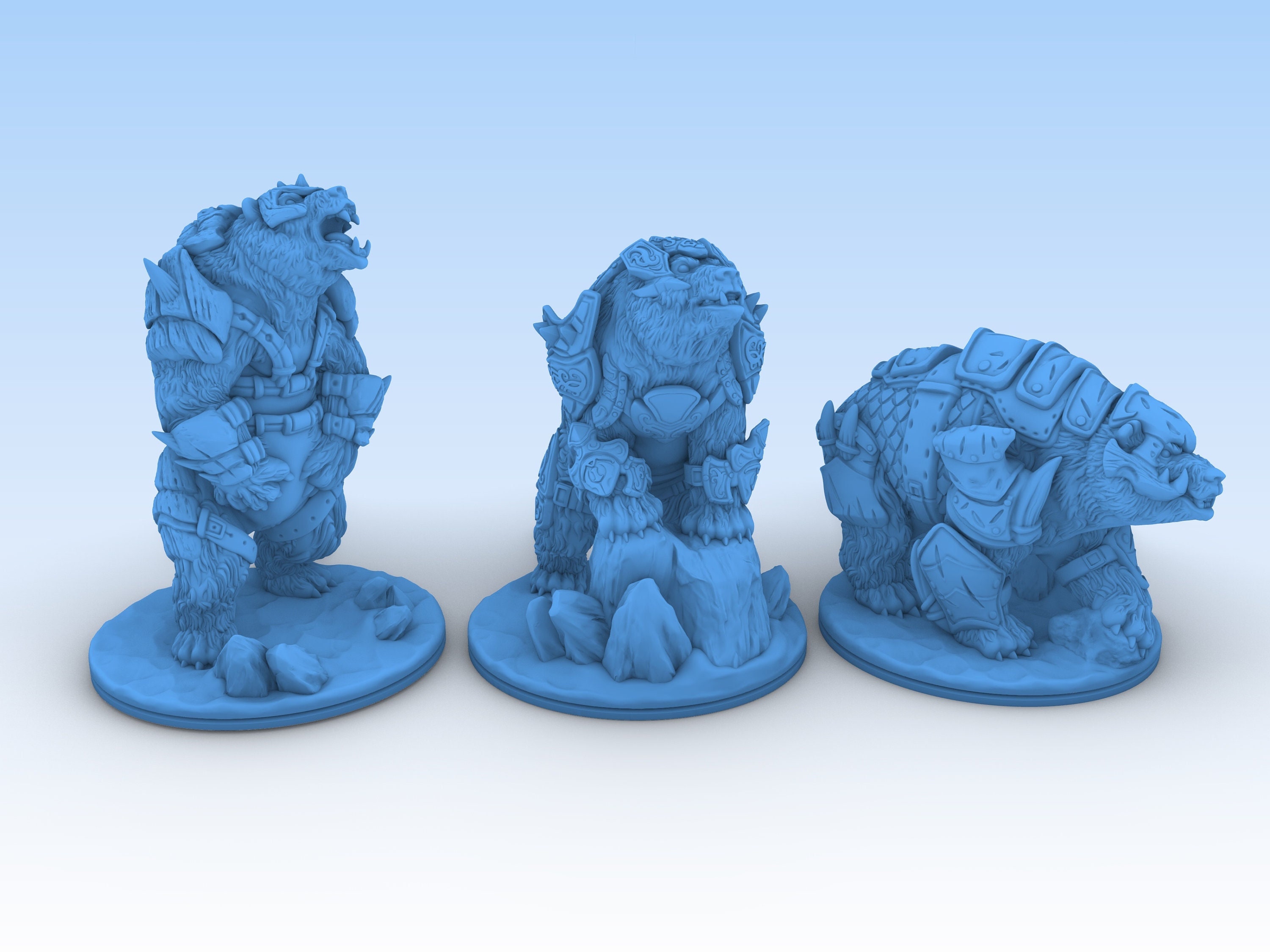 Armored Bear 28mm Resin Animal Miniatures Minis Pathfinder RPG Tabletop ...