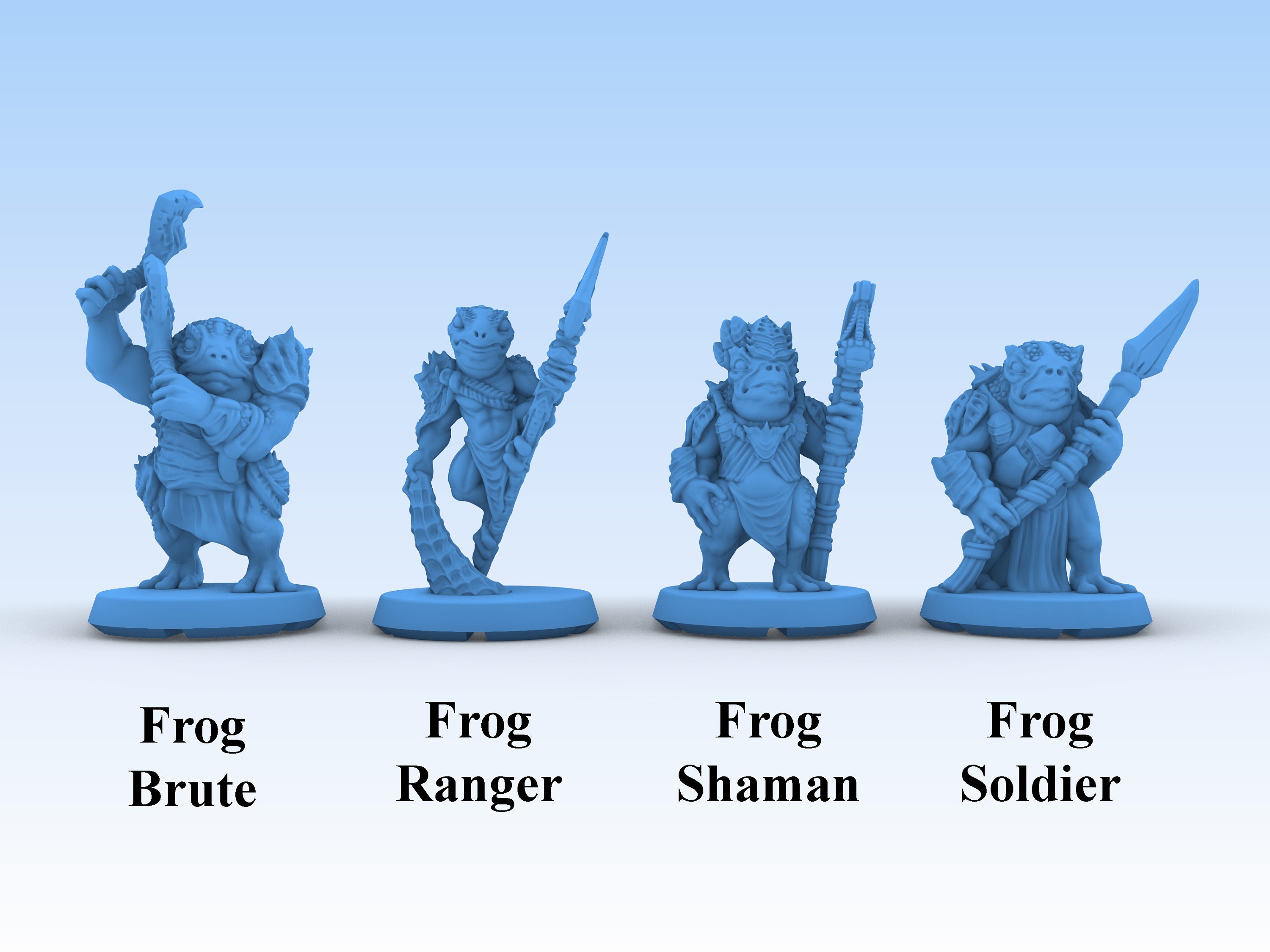 Frogfolk 28mm Resin Humanoid NPC Miniatures Minis Pathfinder RPG ...