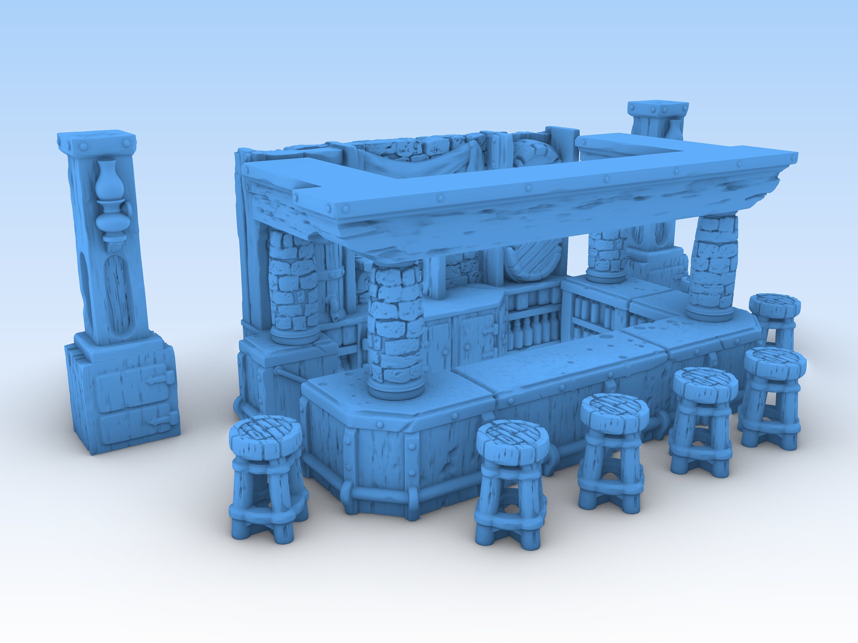 Bar / Tavern Set 28mm Resin Scenery Miniatures Minis Pathfinder RPG ...