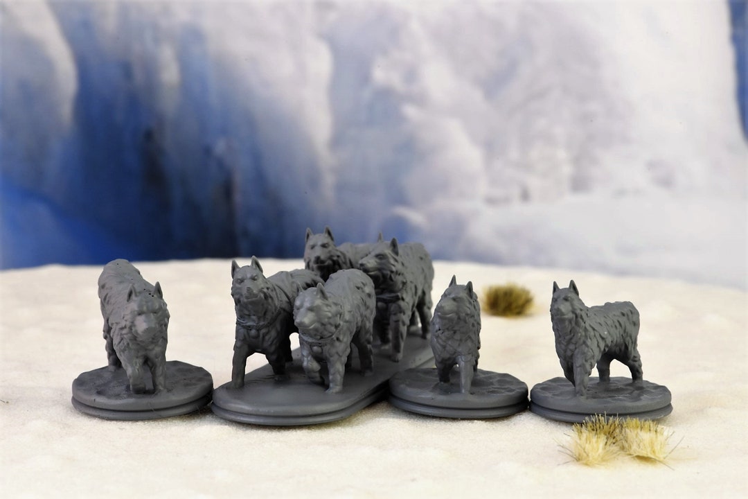 Dog or Sled Dog Team 28mm Resin Animal Miniatures | Minis | Pathfinder ...