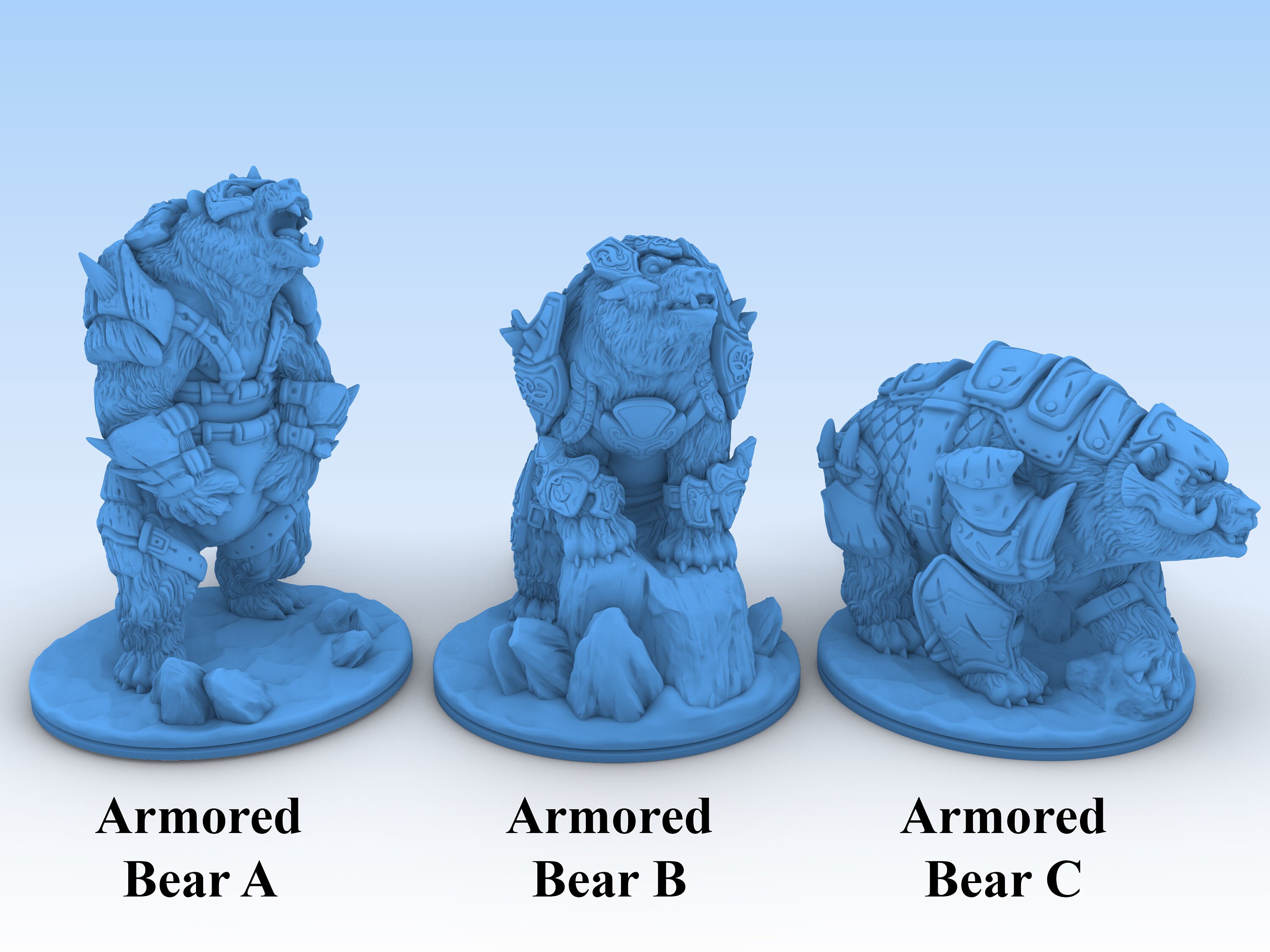Armored Bear 28mm Resin Animal Miniatures Minis Pathfinder - Etsy