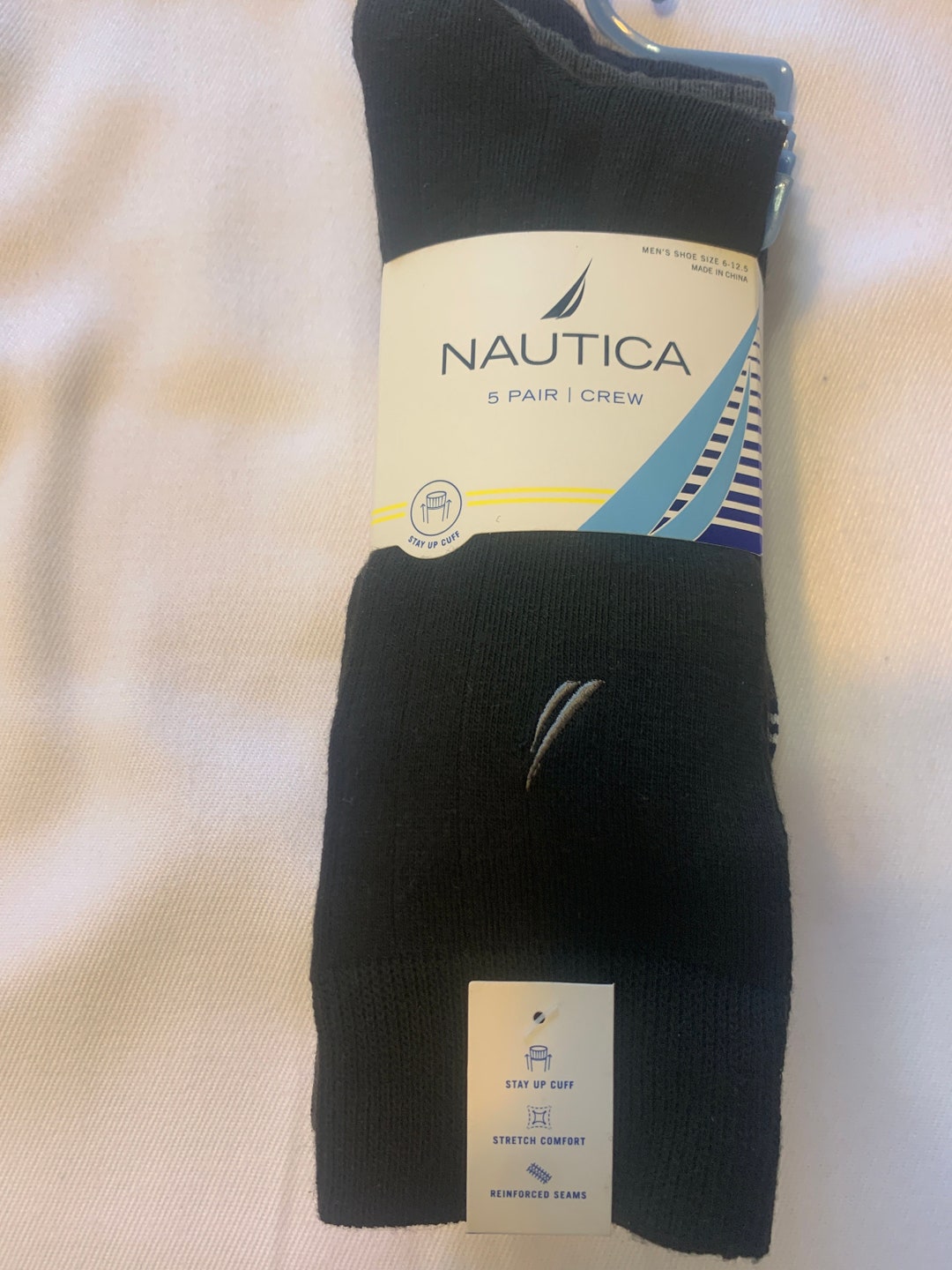 5 Pair Men Crew Socks. New Nautica Brand, Assorted Colors Size 6-12.5 - Etsy