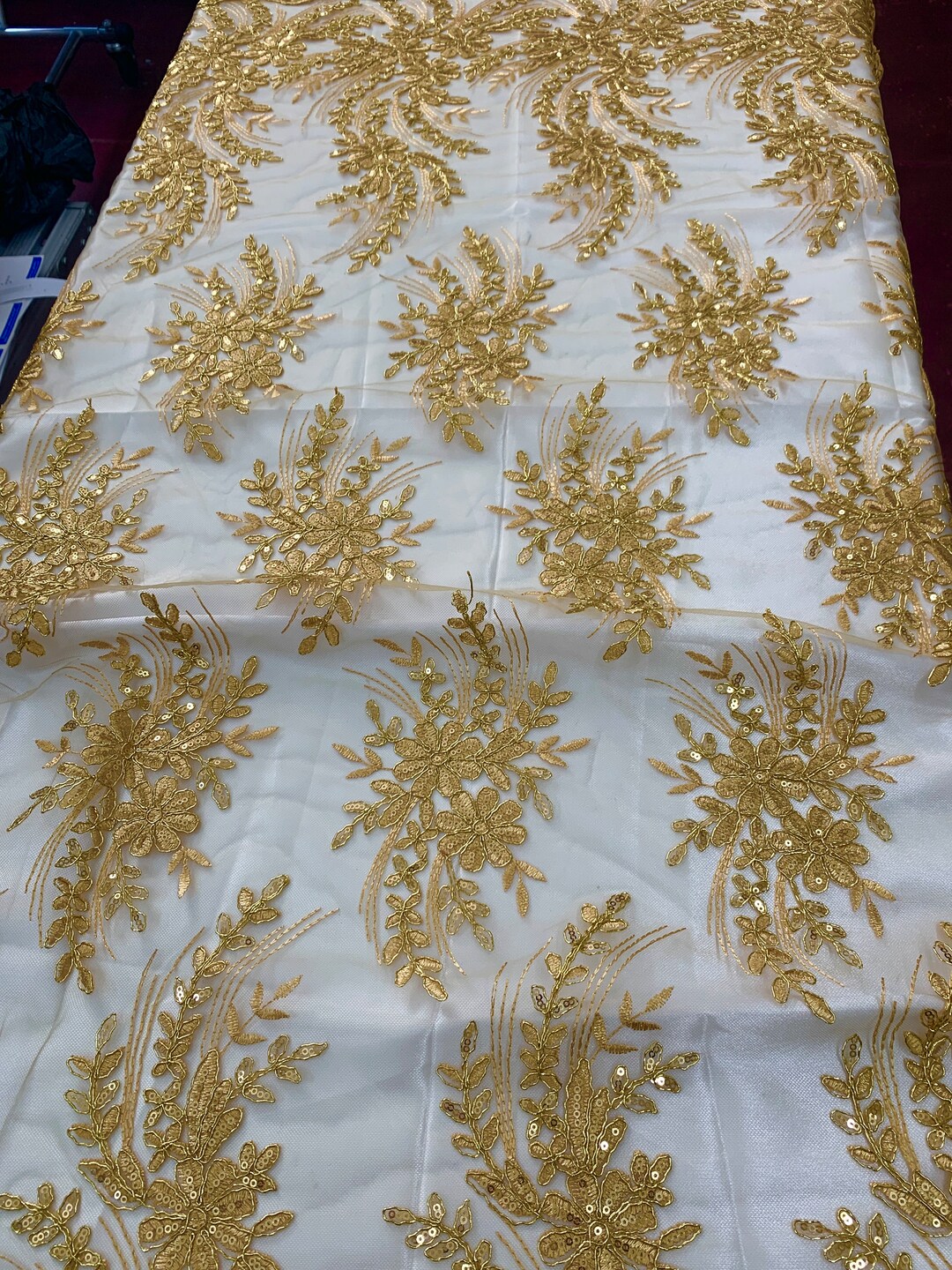 Gold Color Lace Desin 1081 49/50 Width Embroidery - Etsy