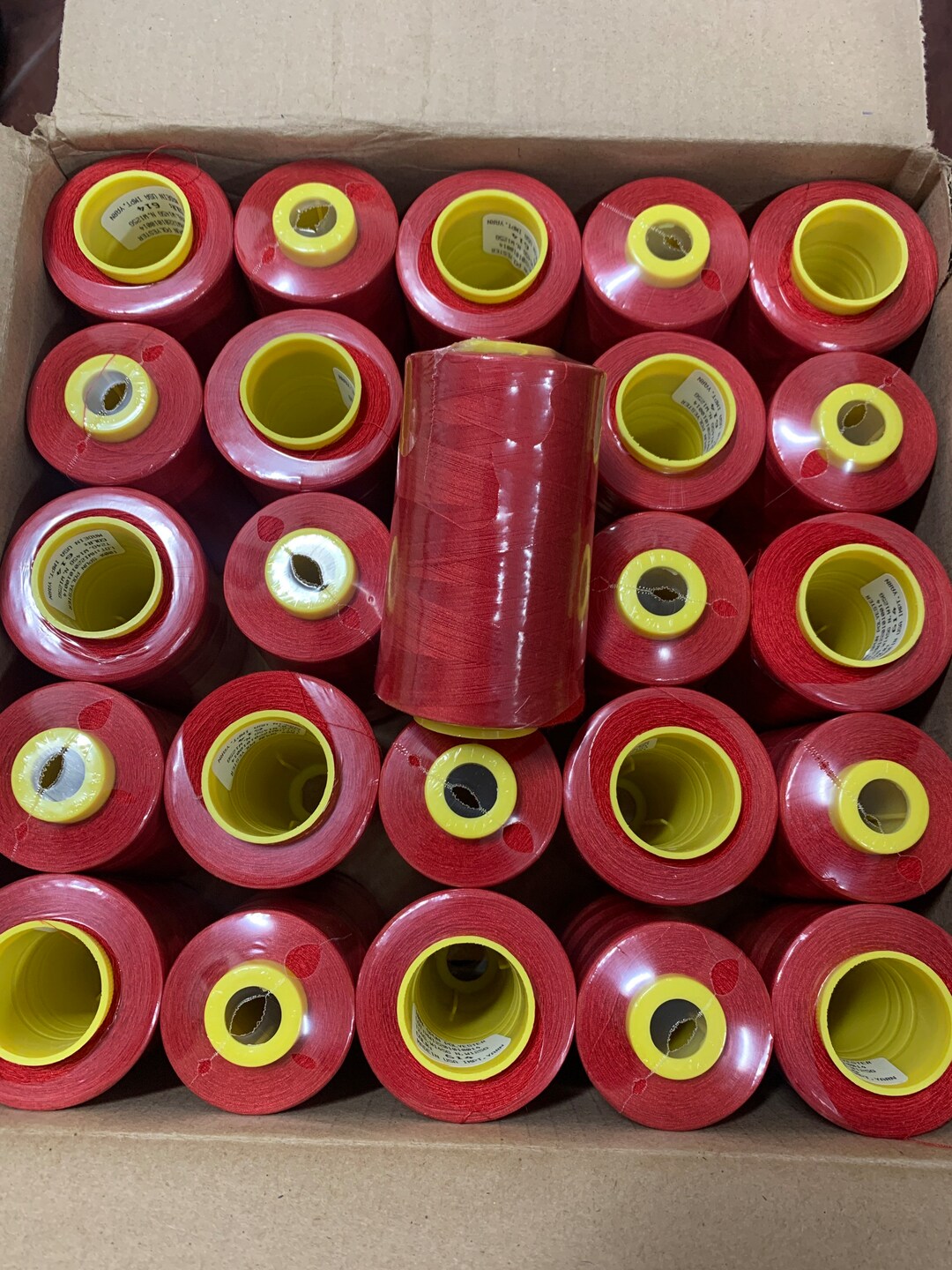 Red Sewing Threads, Polyester 130 Gram per Cone, 5000 Yards per Cone ...