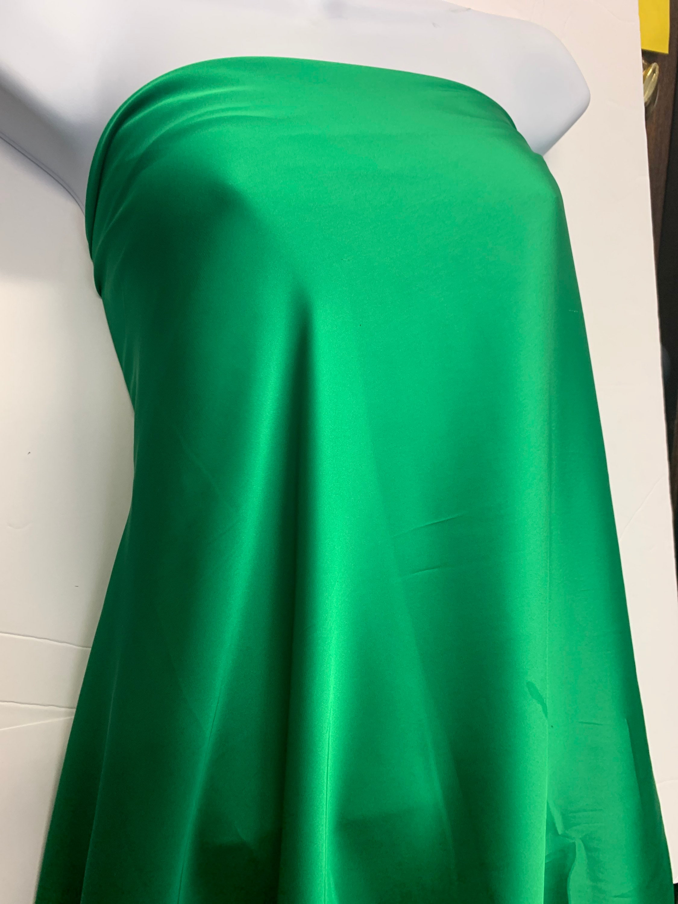Silky Dull Soft Satin Fabric, Color Emerald Width 59/60 Inches 100% ...