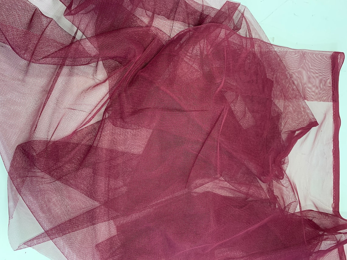 Burgundy Mesh Fabric by Yard. 100% Polyester Mesh Fabric Width 48 ...