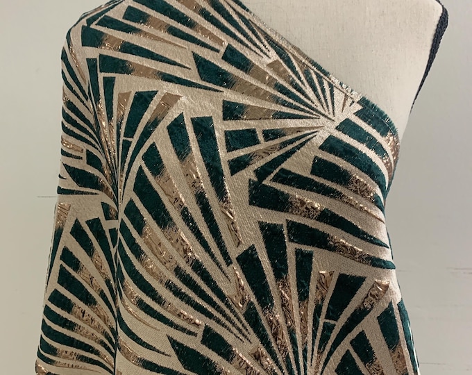 5 Yards Hunter Green Brocade Metalic Fabric. Width 56" Design J3568 - Etsy