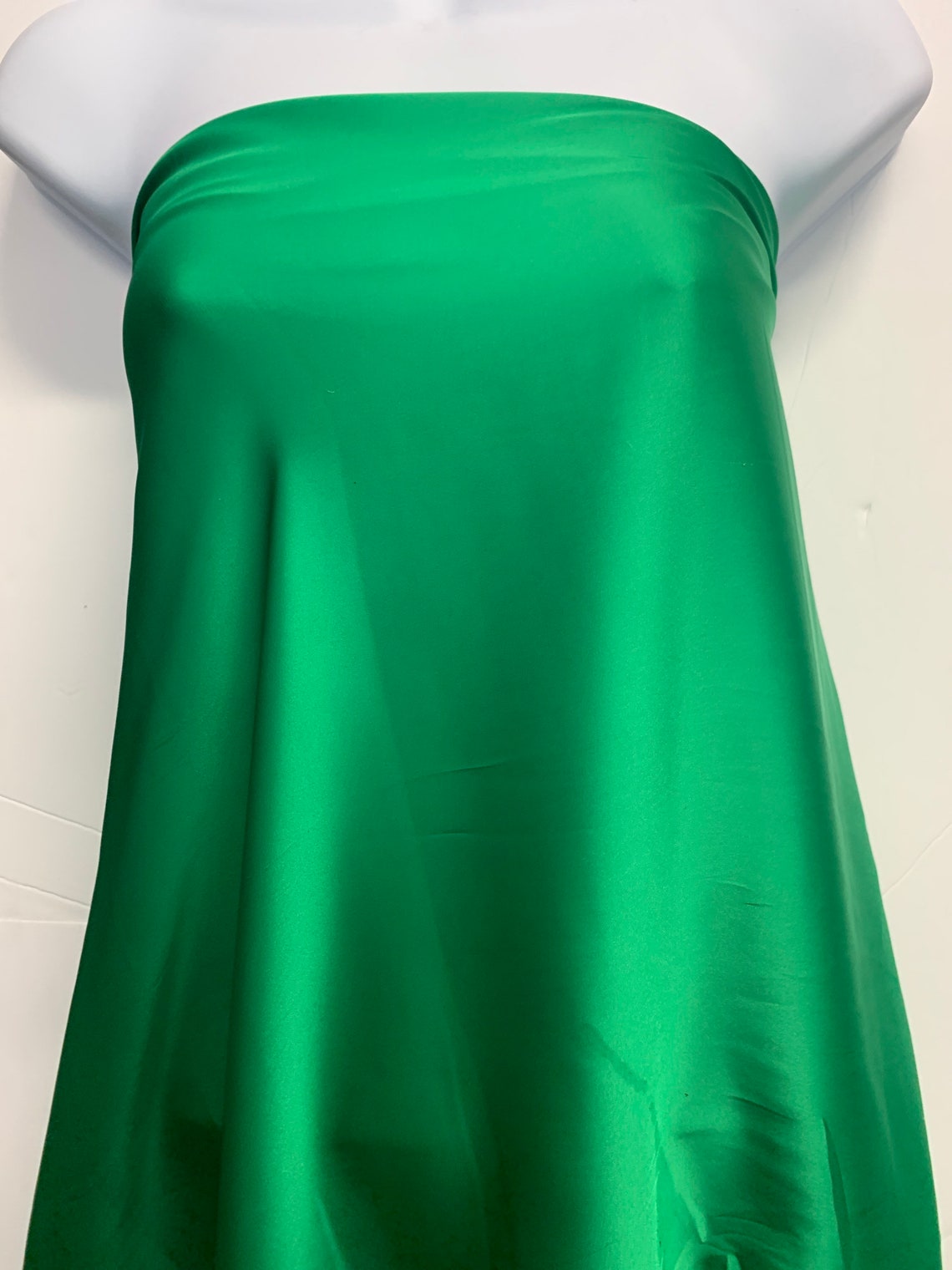 Silky Dull Soft Satin Fabric, Color Emerald Width 59/60 Inches 100% ...