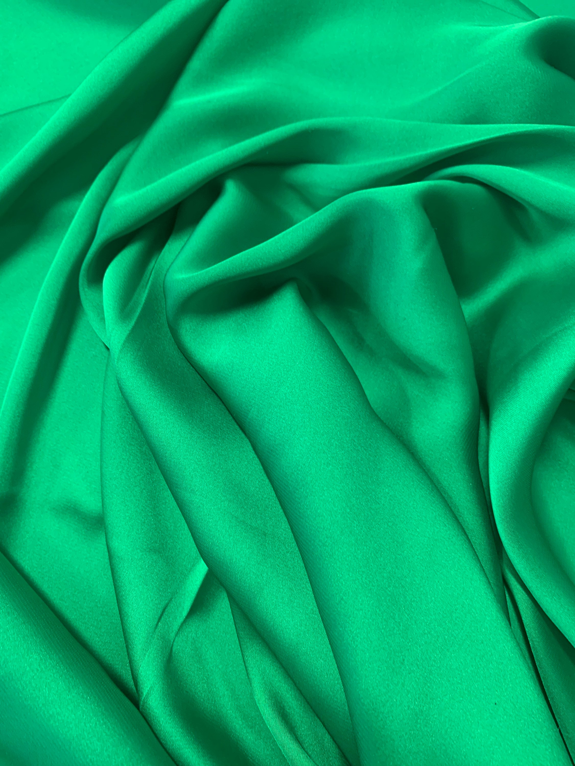 Silky Dull Soft Satin Fabric, Color Emerald Width 59/60 Inches 100% ...