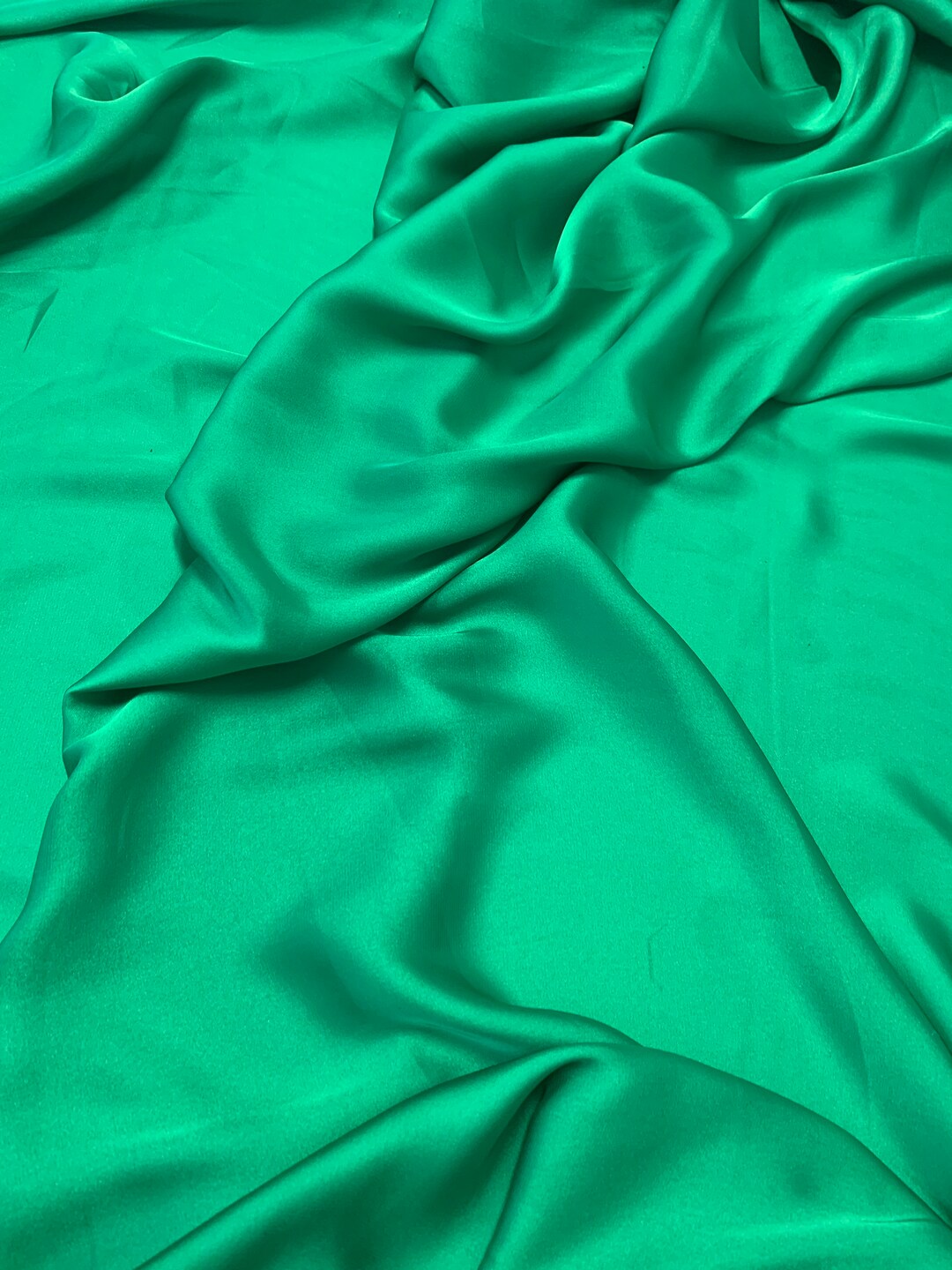 Silky Dull Soft Satin Fabric, Color Emerald Width 59/60 Inches 100% ...