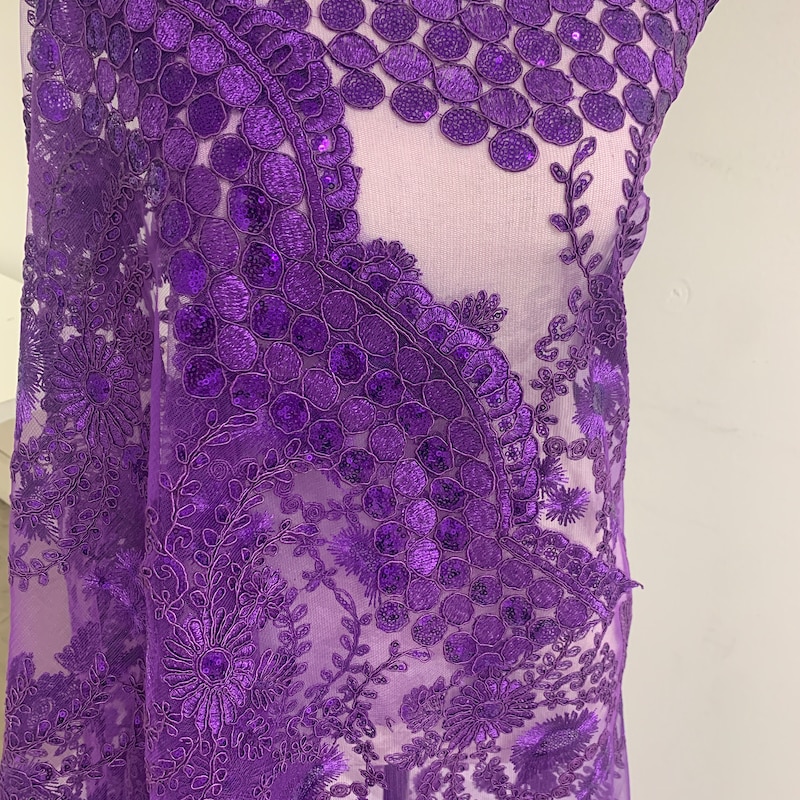 Purple Lace Fabric - Etsy