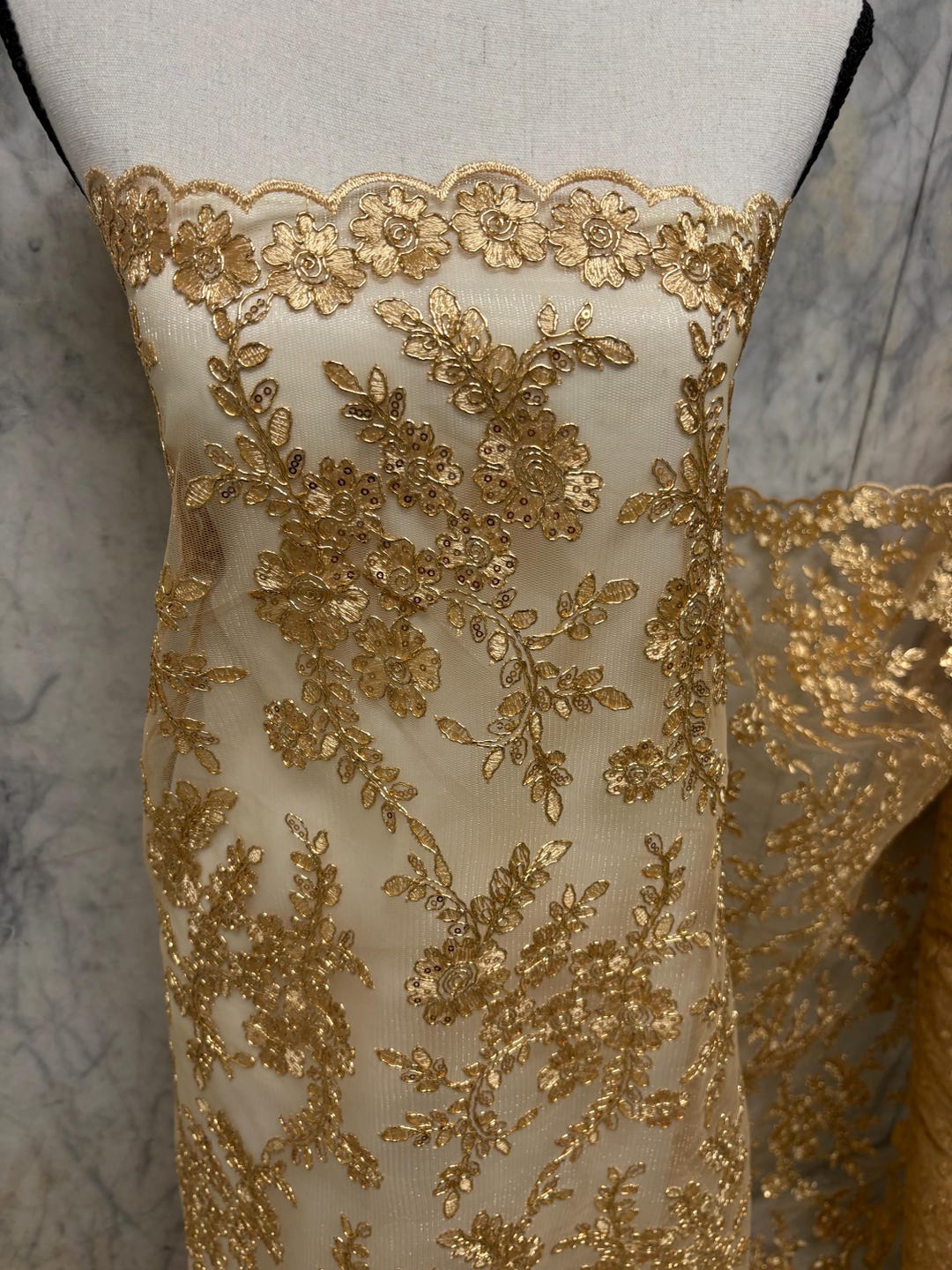 Lace Fabric - Gold - 49