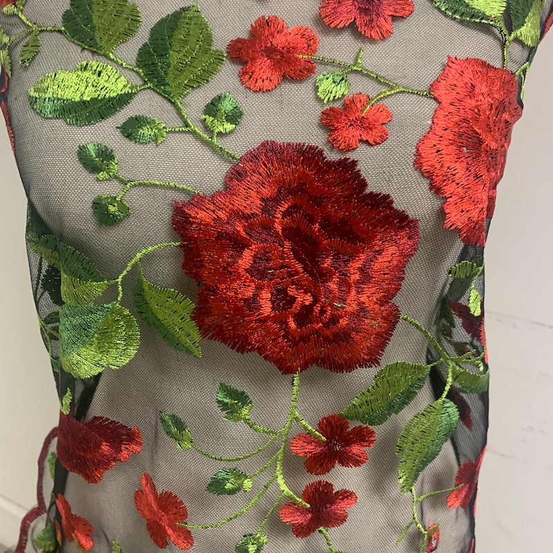 Floral Mesh Fabric - Etsy