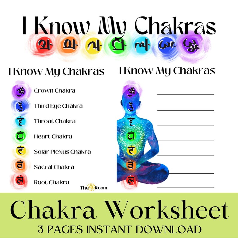 I Know My Chakras Worksheets for Children - Etsy