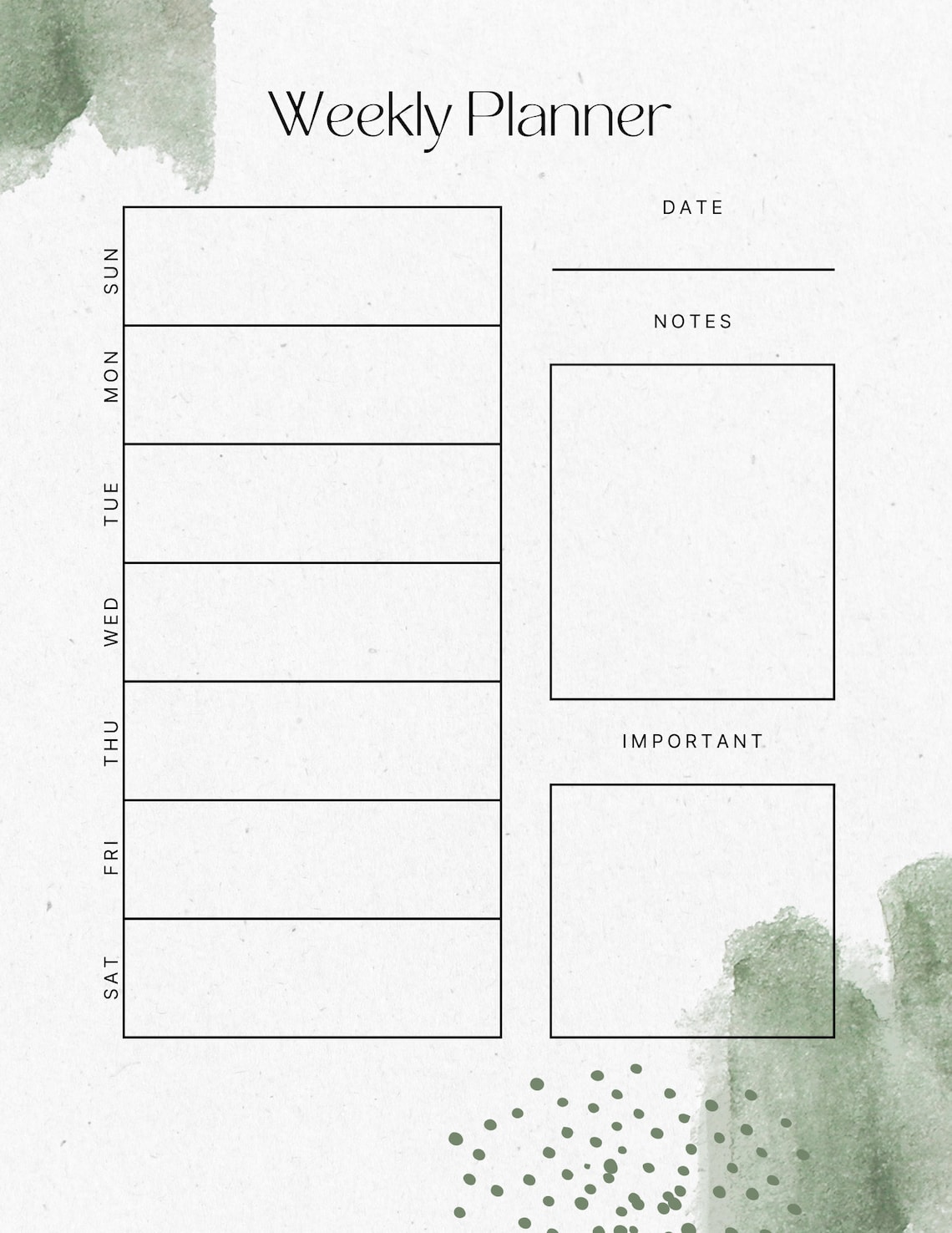 PDF Fillable Weekly Planner Printable Planner Planner - Etsy