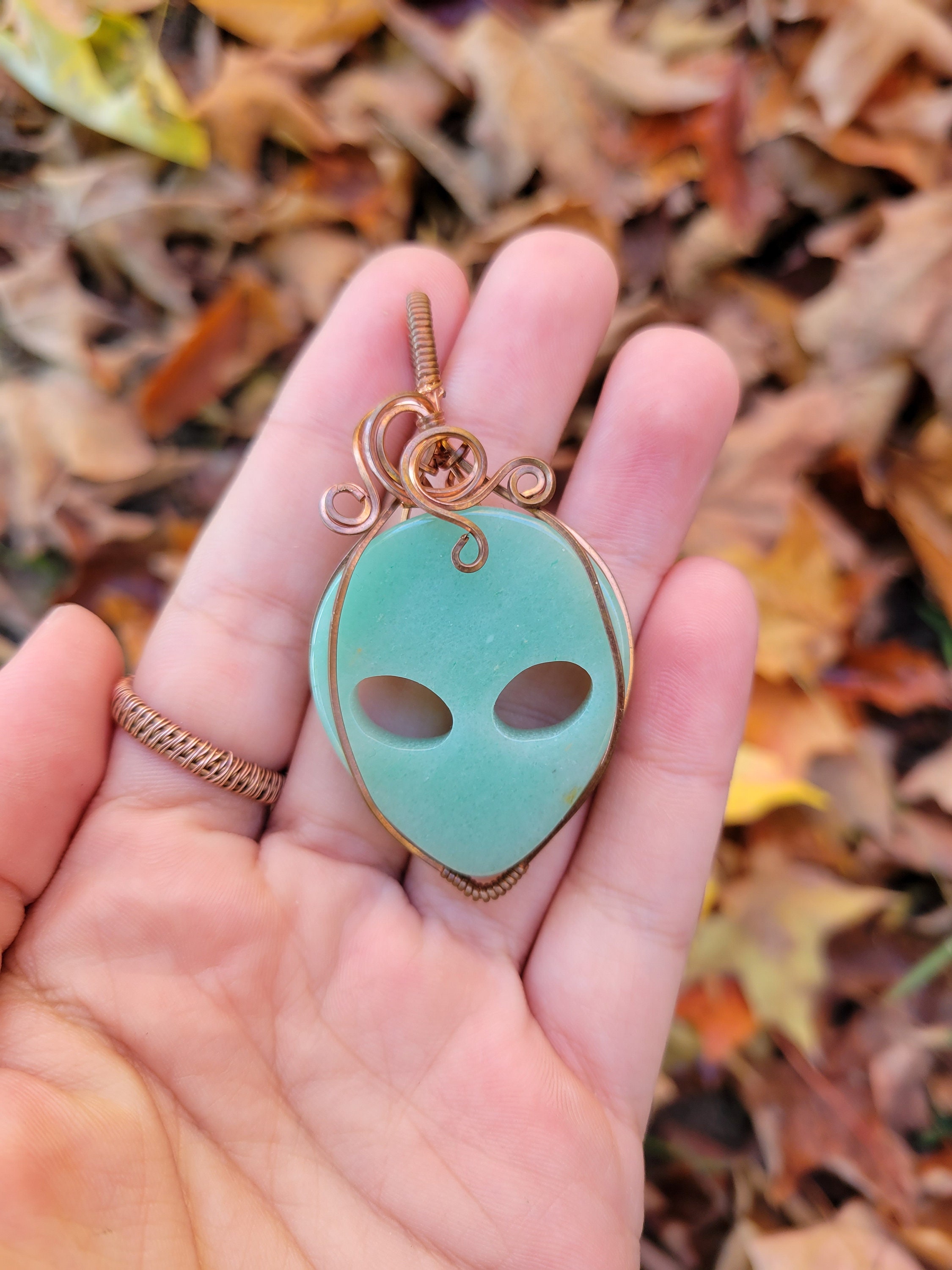 Alien Carving Pendant Multiple Options Green Adventurine - Etsy