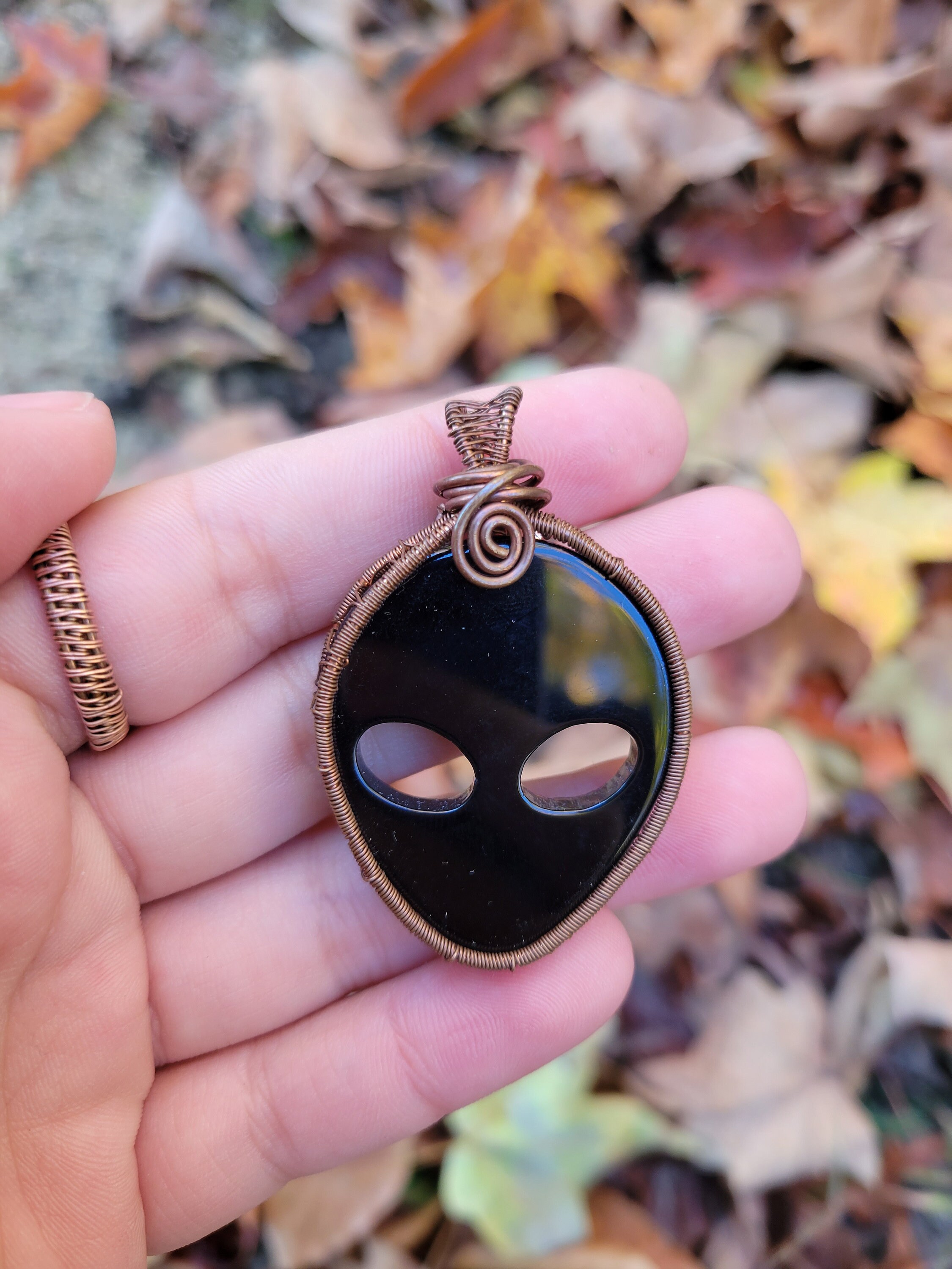 Alien Carving Pendant, Multiple Options, Green Adventurine, Rose Quartz ...