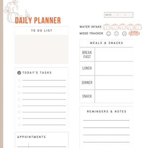 Instant Download Daily Planner Fall Themed - Etsy
